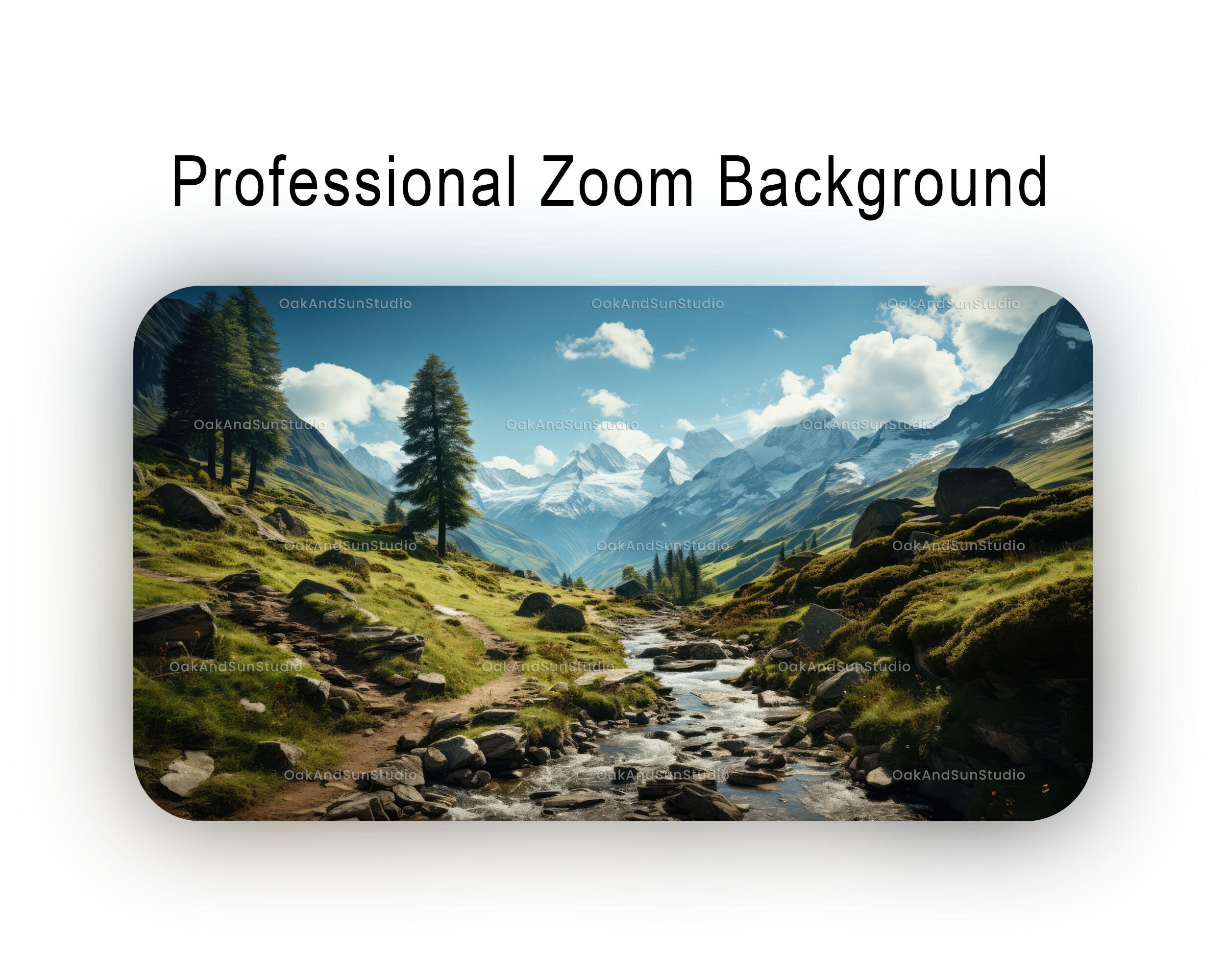 Realistic Virtual Background With Mountain View in Alps | Suitable for ...