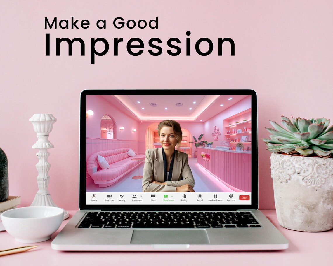 Pink Virtual Background of Vet Clinic | Suitable for Zoom, Google Meet ...