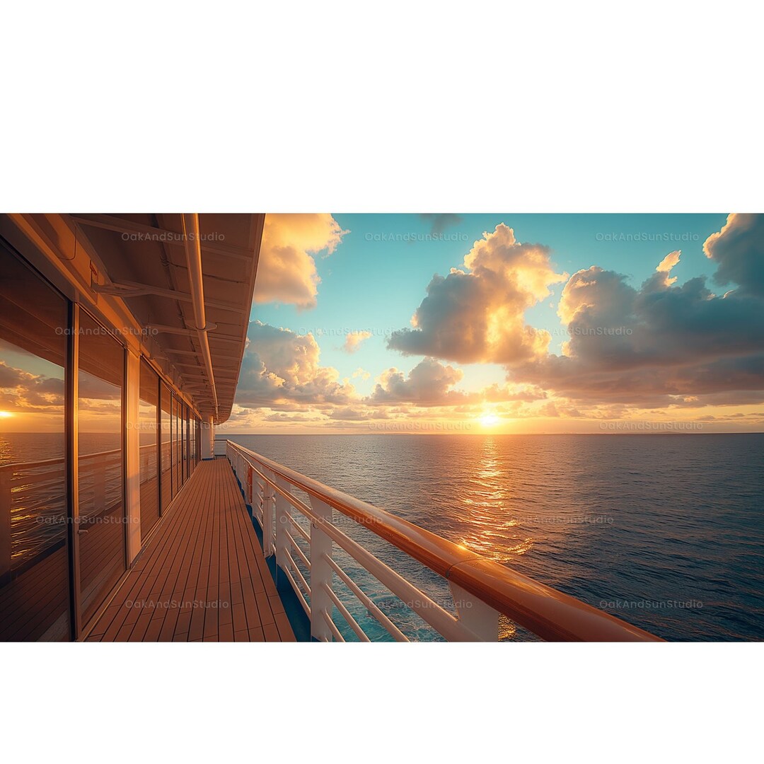 Zoom Background | Deck of Cruise Ship in the Ocean | Zoom Virtual ...