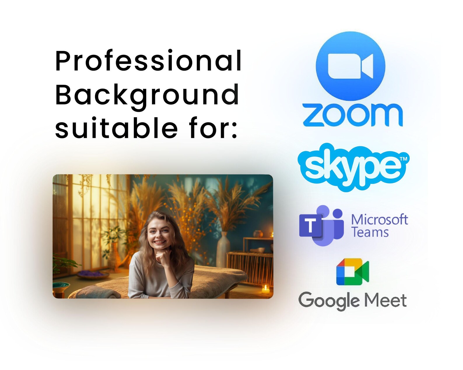 Realistic Virtual Background of the Massage Room | Zoom, Google Meet ...