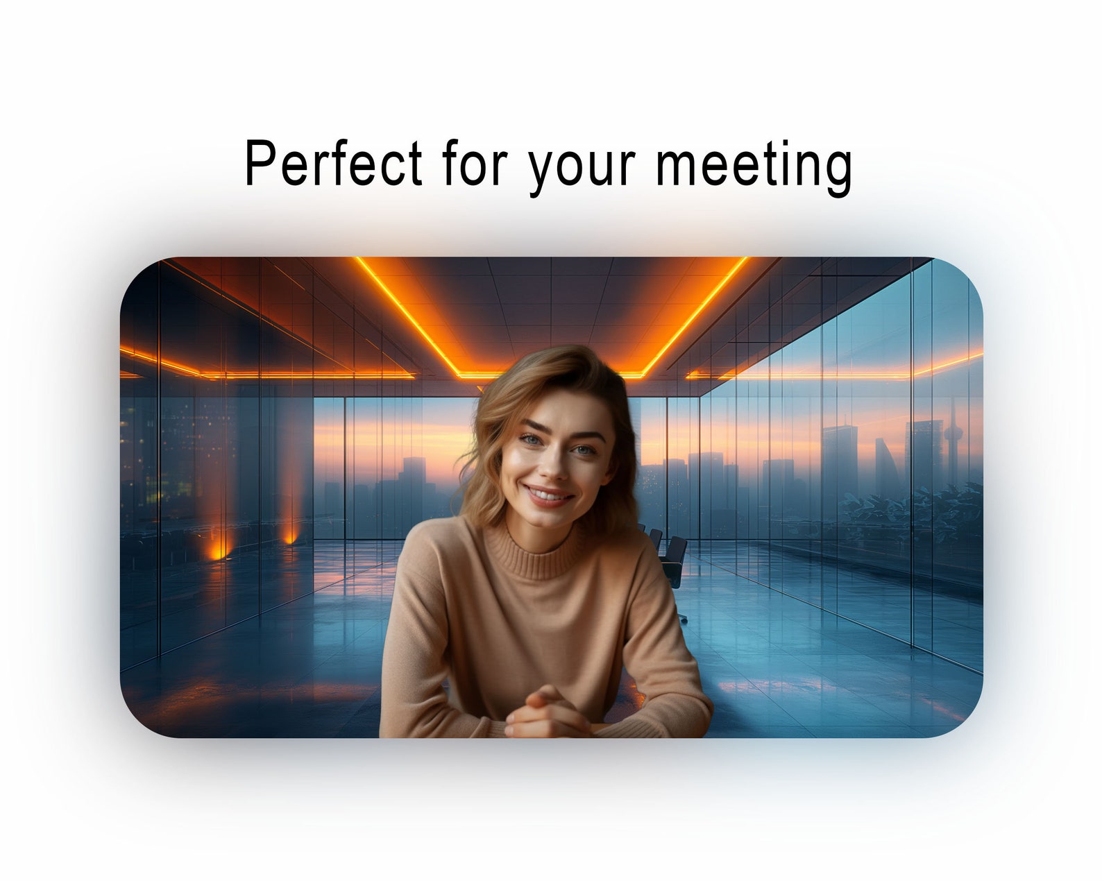 Modern Meeting Room | Virtual Background | Big City View Office ...