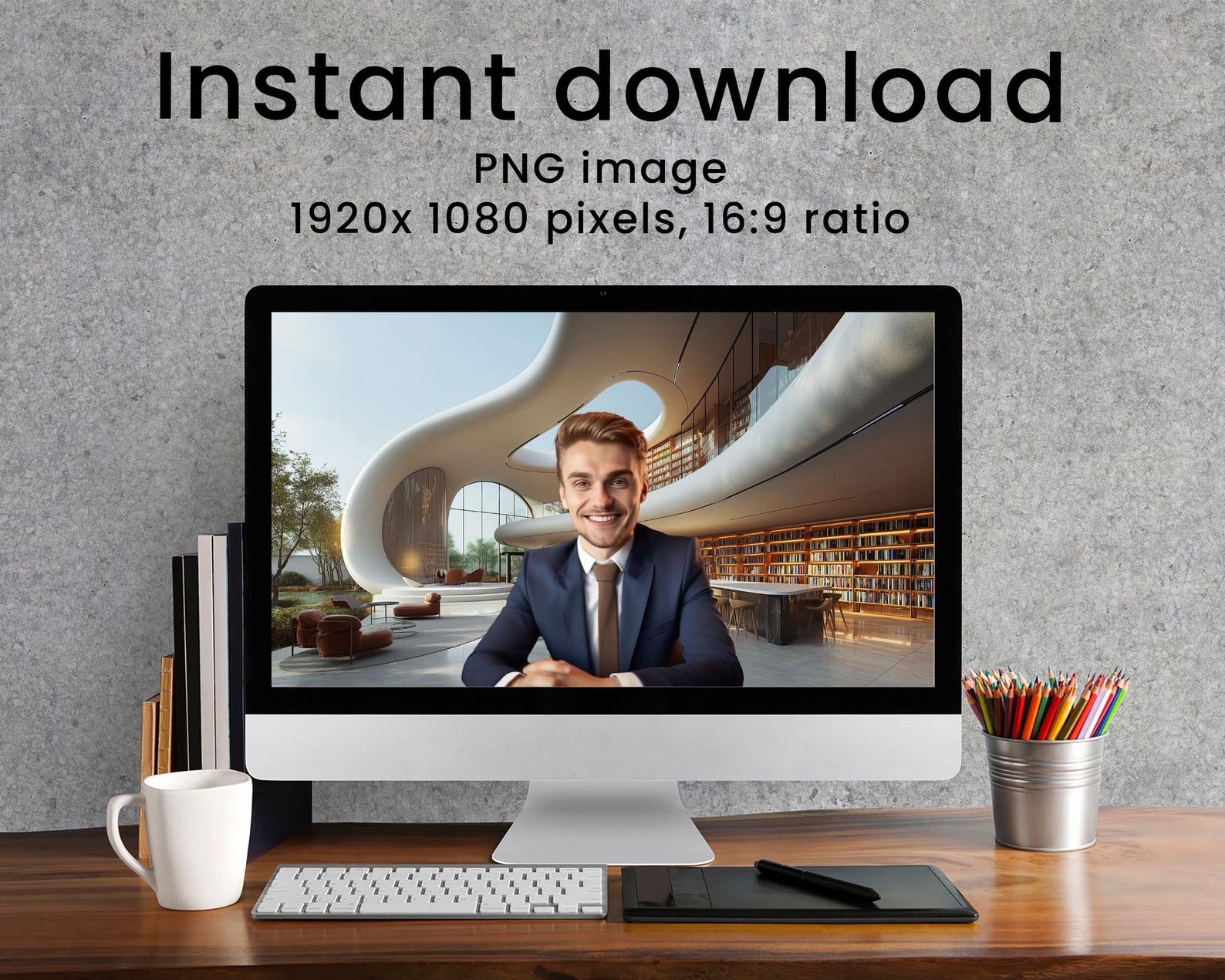 Modern Library Background | Office Virtual Wallpaper | Teams Background ...