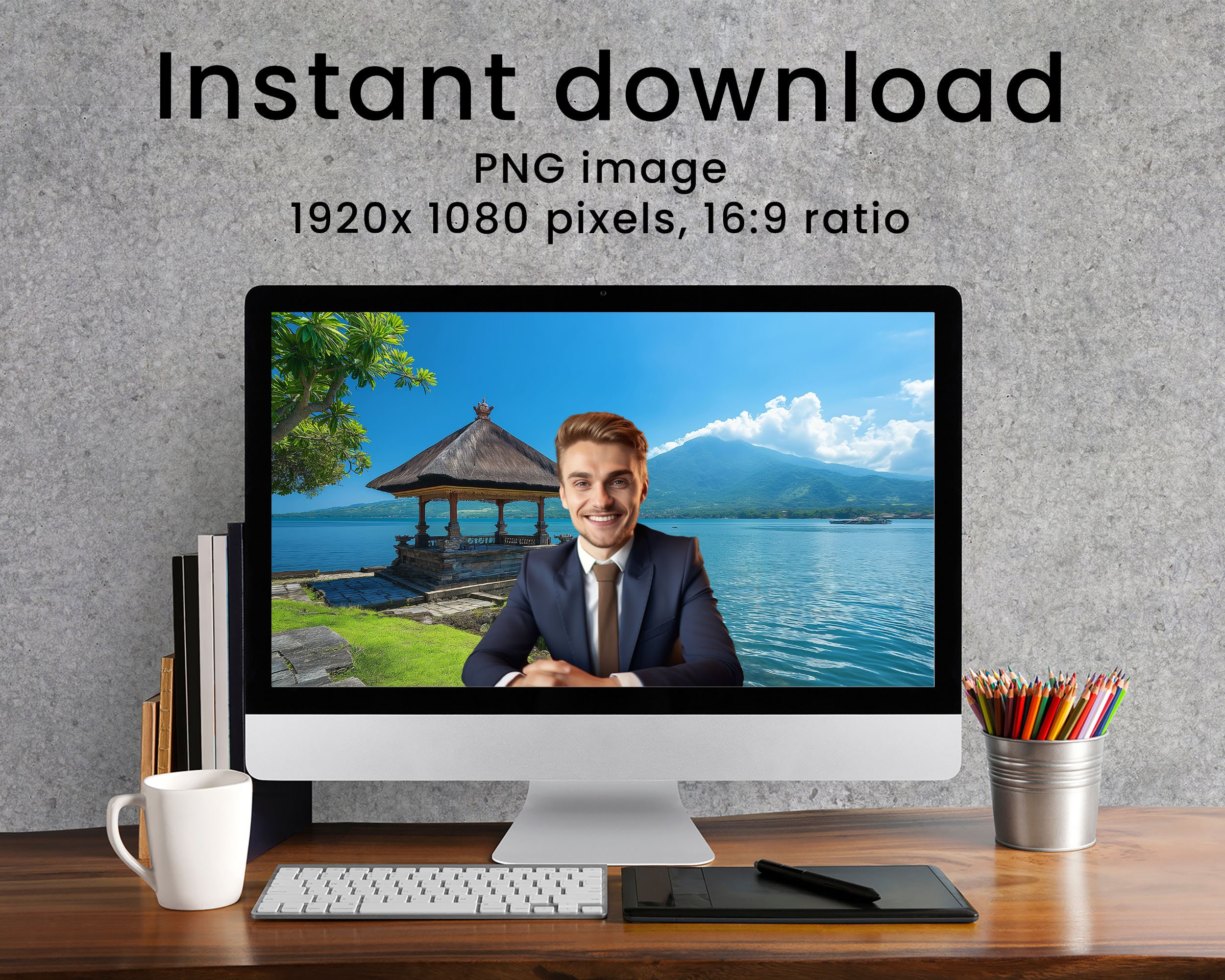 Bali Landscape Background for Zoom Zoom, Meet, Microsoft Teams Backdrop ...