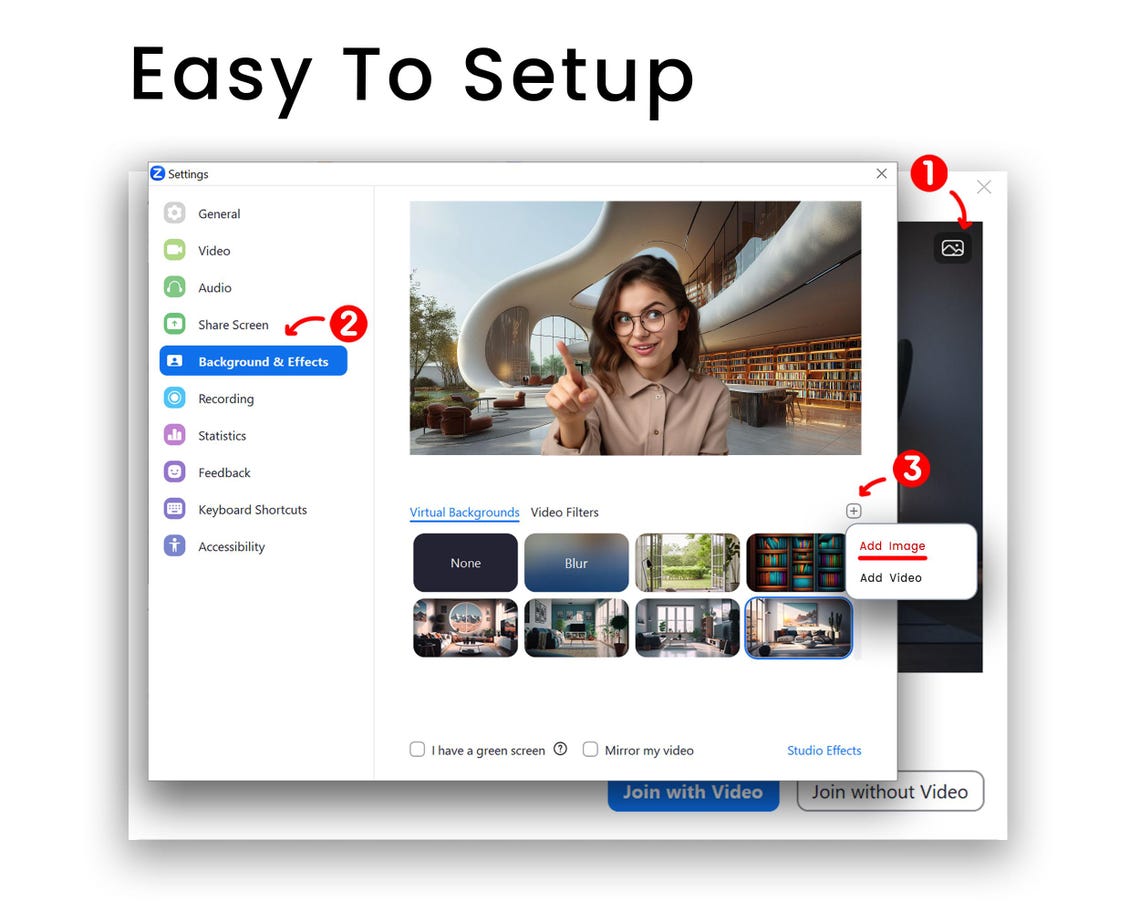 Modern Library Background | Office Virtual Wallpaper | Teams Background ...