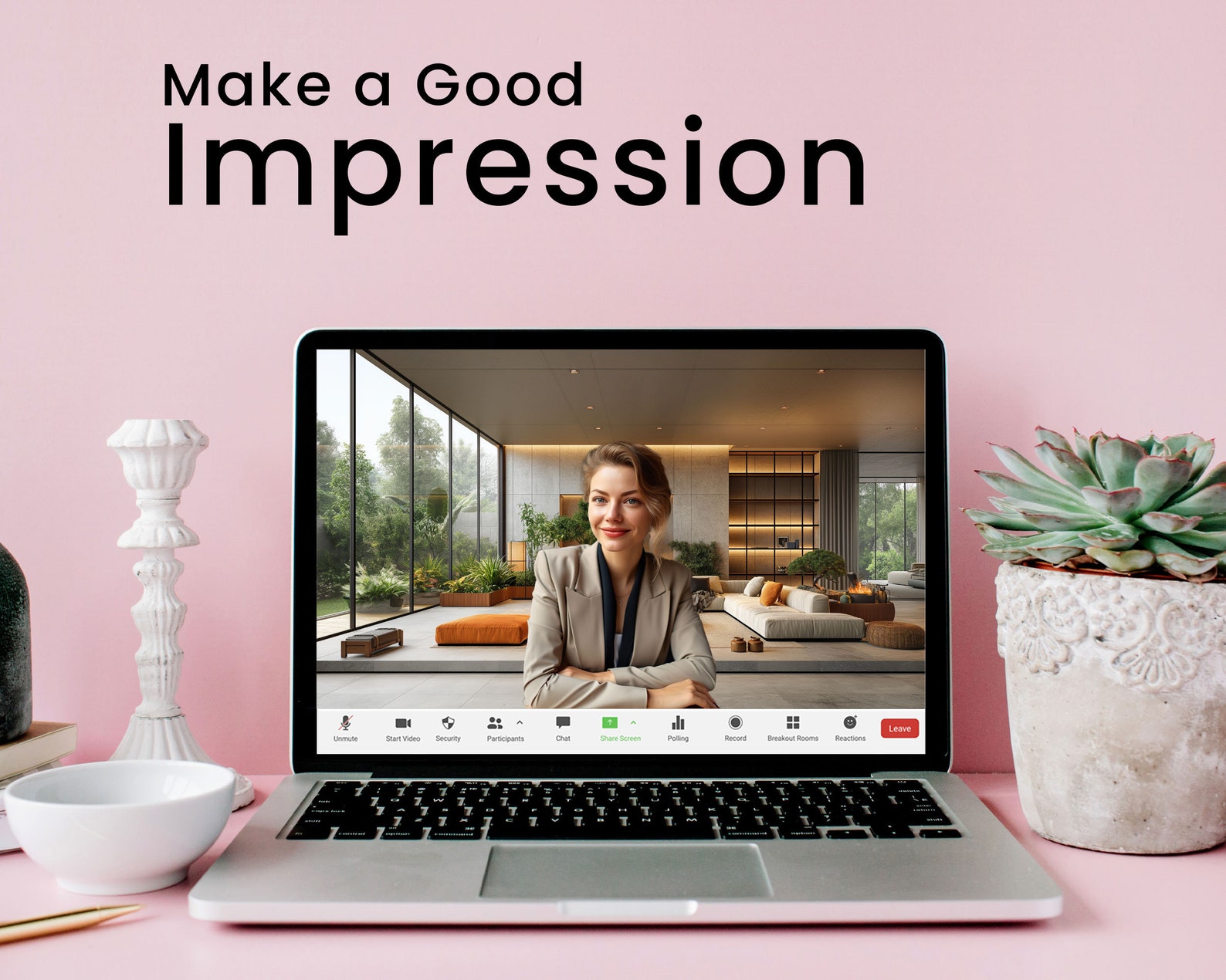 Realistic Virtual Background of a Lobby With Lounge Vibes | Suitable ...