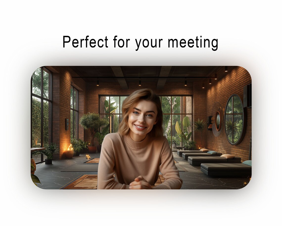 Realistic Virtual Background of the Meditation Room With Red Brick Wall ...