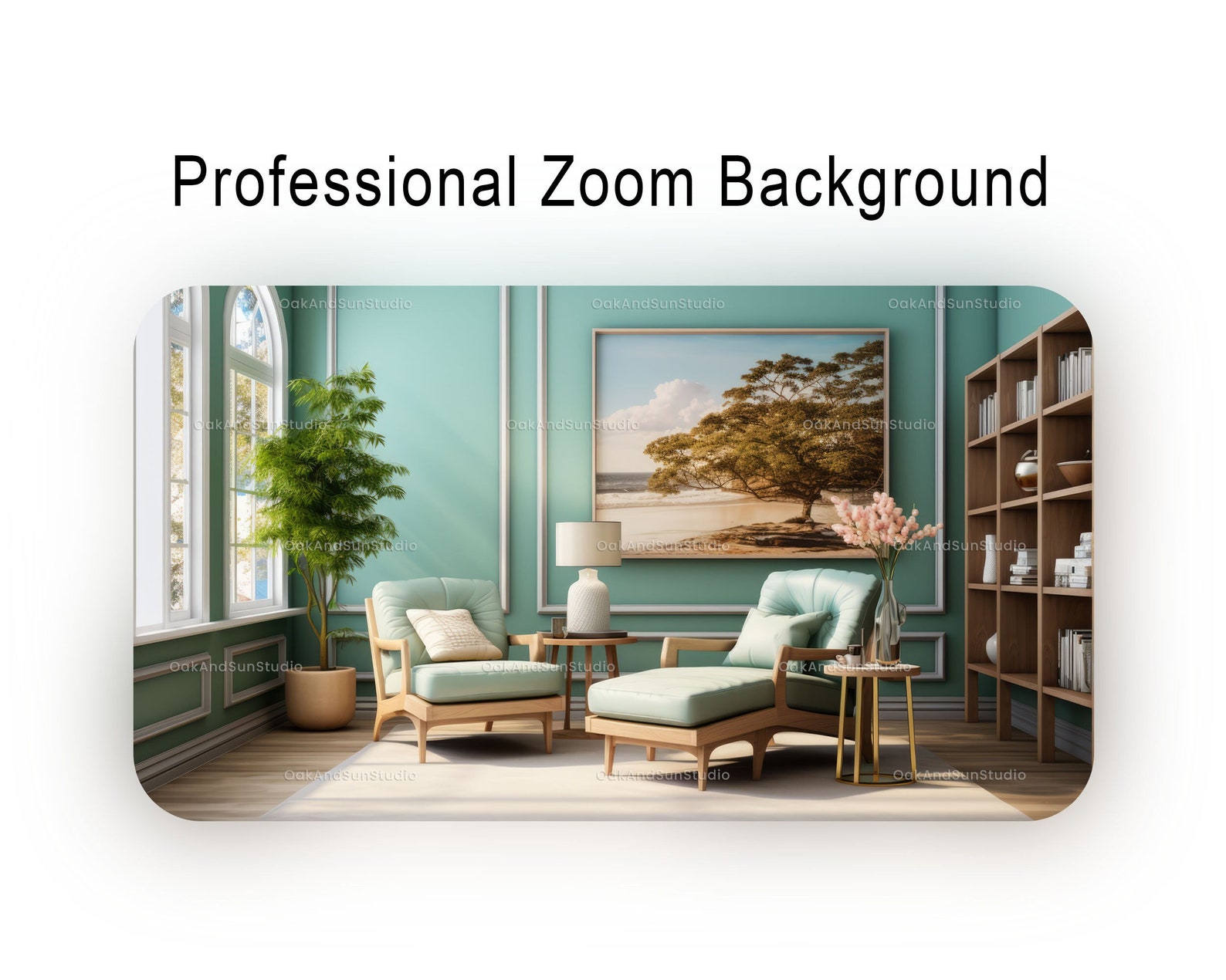 Realistic Virtual Background With a Psychotherapist Room View ...