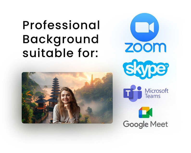 Bali Landscape Background for Zoom Zoom, Meet, Microsoft Teams Backdrop ...