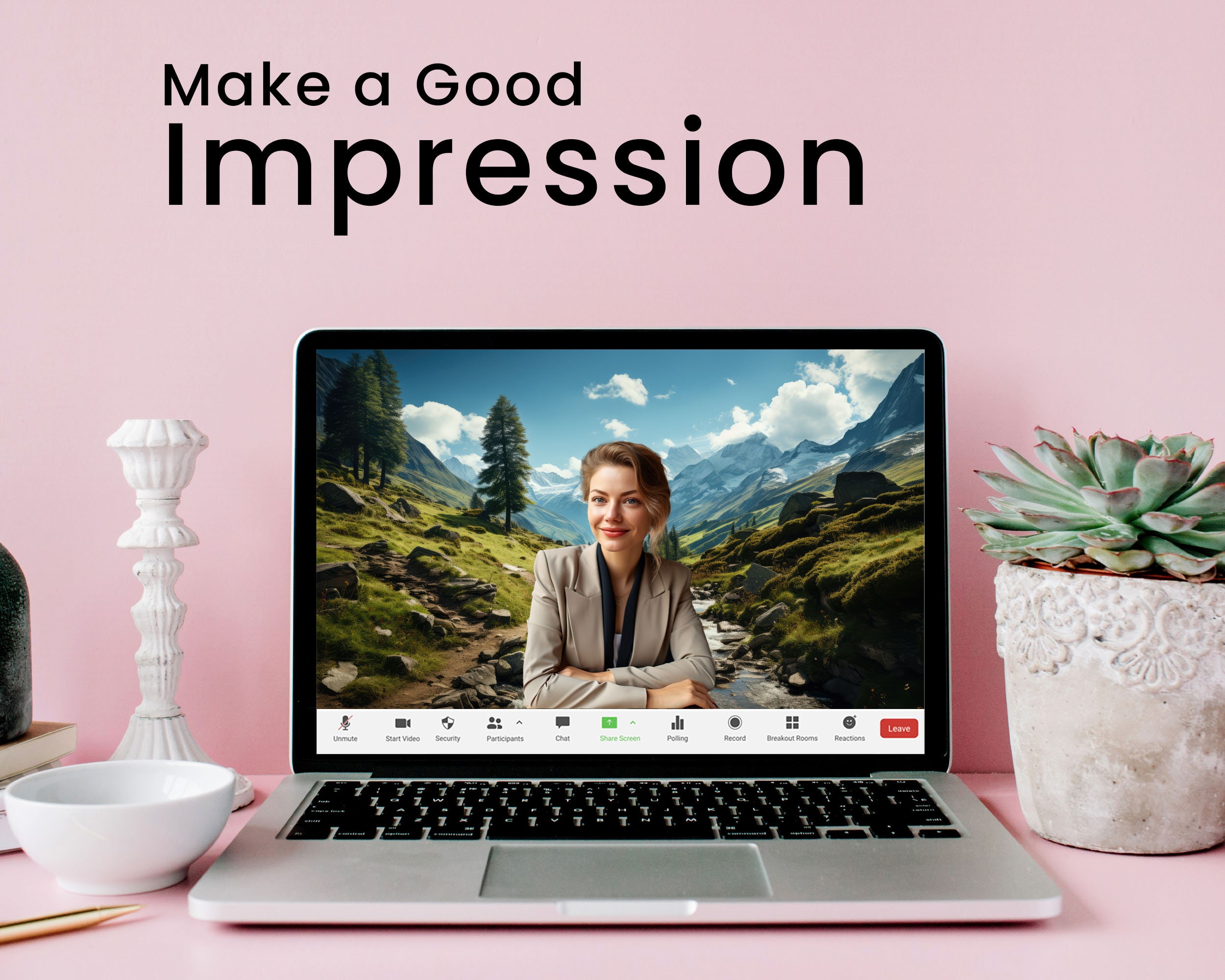 Realistic Virtual Background With Mountain View in Alps | Suitable for ...