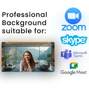 Realistic Virtual Background of Office With Sea and Mountains View ...