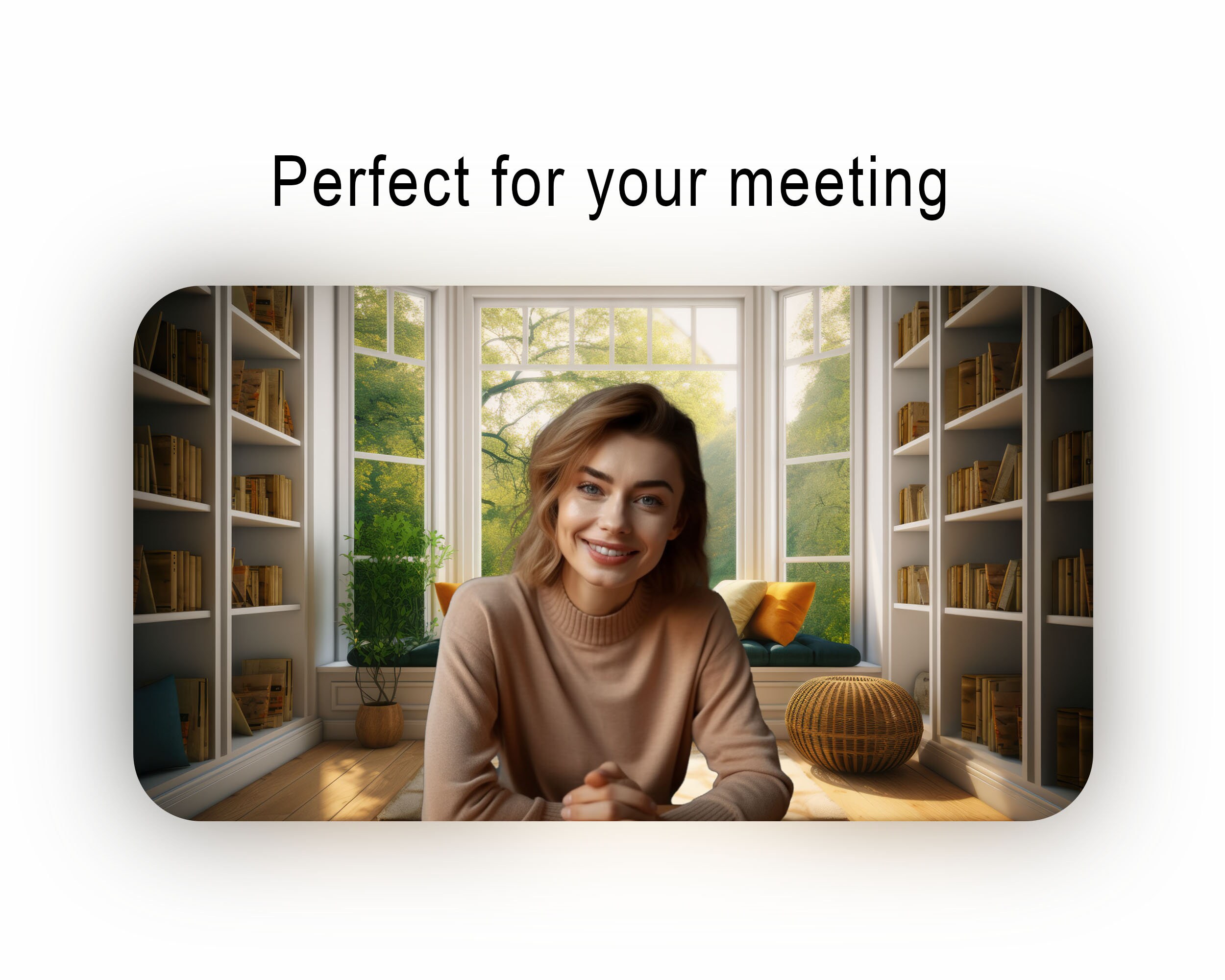 Zoom Background Bookshelf | Window Seat | Reading Corner | Bookcase ...