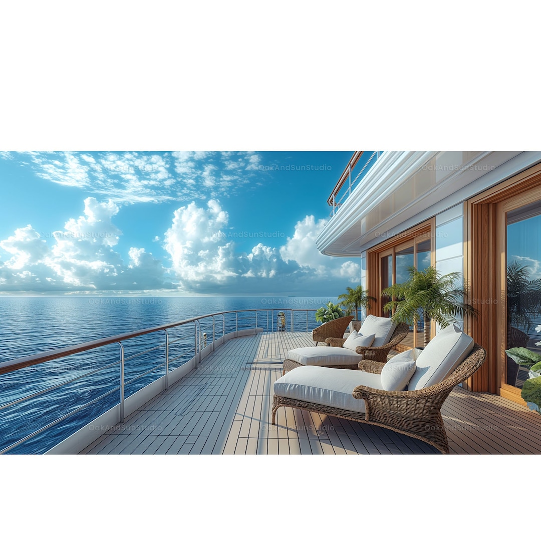 Zoom Background | Deck of Cruise Ship in the Ocean | Zoom Virtual ...