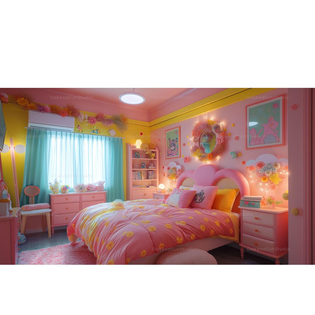 Kawaii Girl Bedroom | Cute Pink Virtual Background | Suitable for Zoom ...