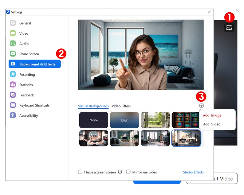 Sea View Living Room | Zoom Virtual Backgrounds | Microsoft Teams ...