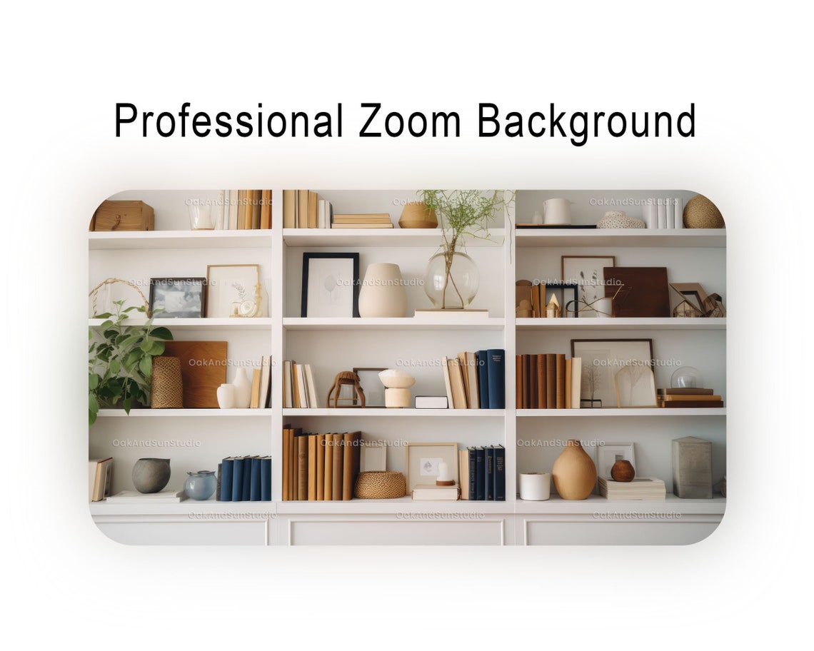 Zoom Background Bookshelf | Books and Souvenirs | Suitable for Zoom ...