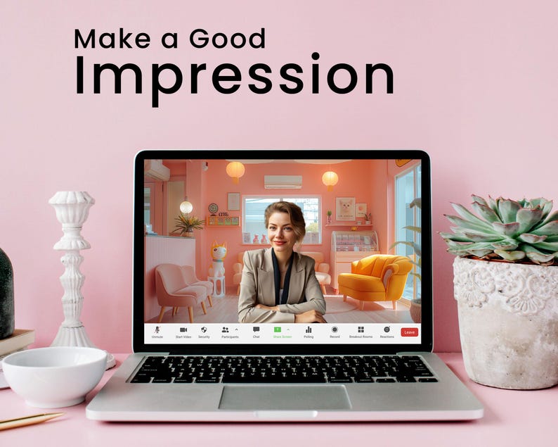 Pink Virtual Background of Vet Clinic | Suitable for Zoom, Google Meet ...