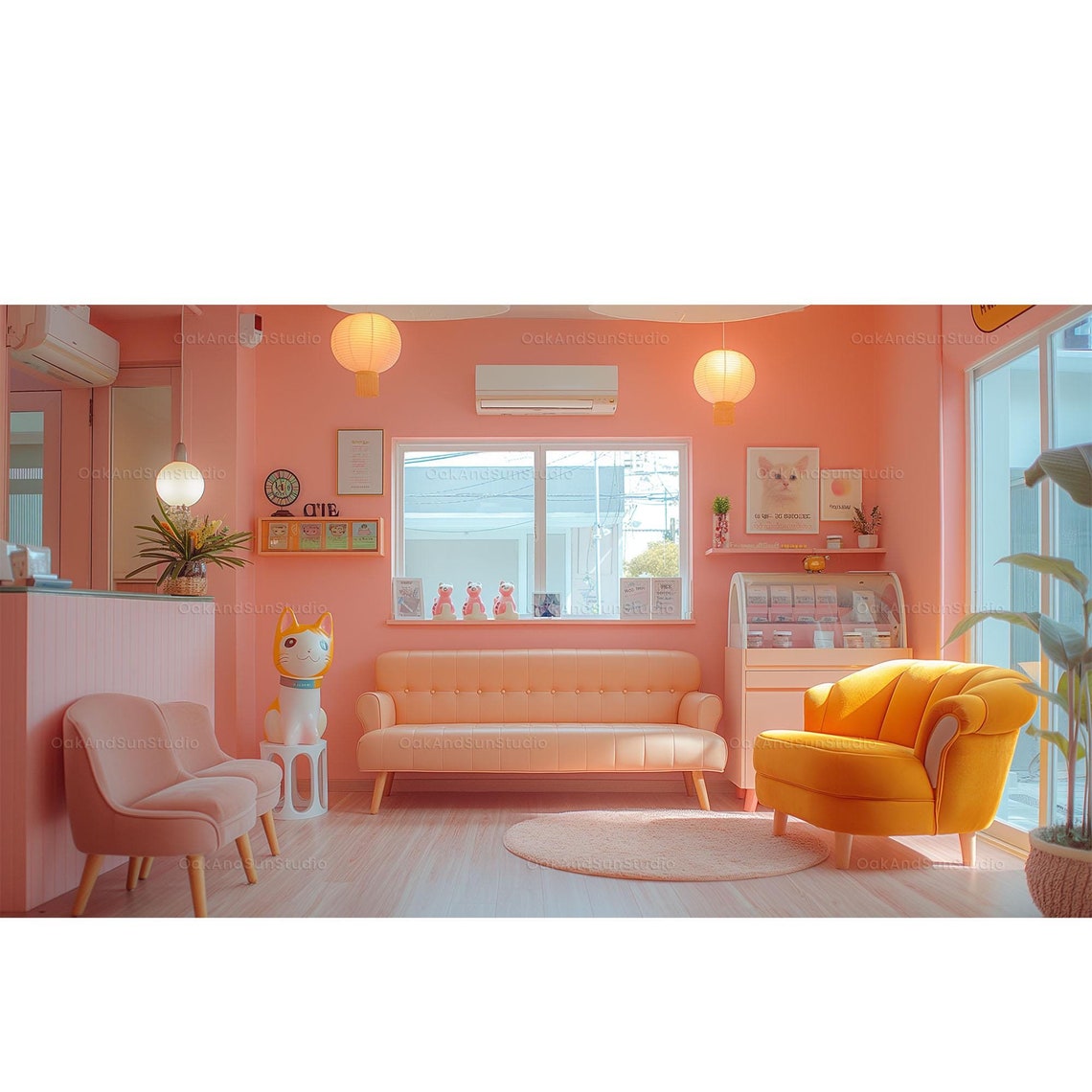 Pink Virtual Background of Vet Clinic | Suitable for Zoom, Google Meet ...