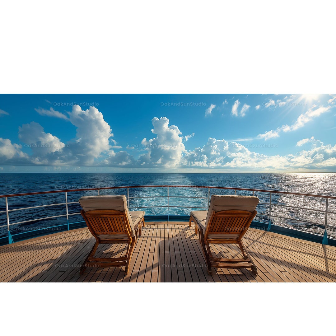 Zoom Background | Deck of Cruise Ship in the Ocean | Zoom Virtual ...