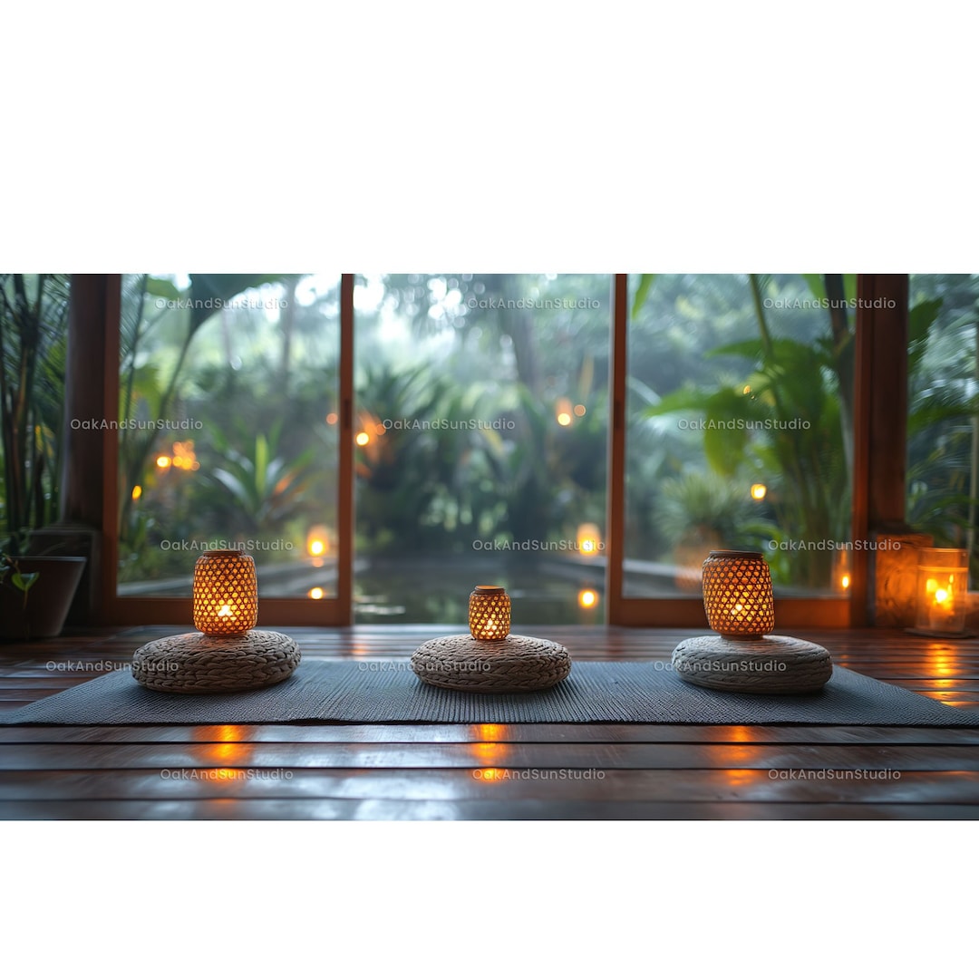 Realistic Virtual Background of the Meditation Room With Candles ...