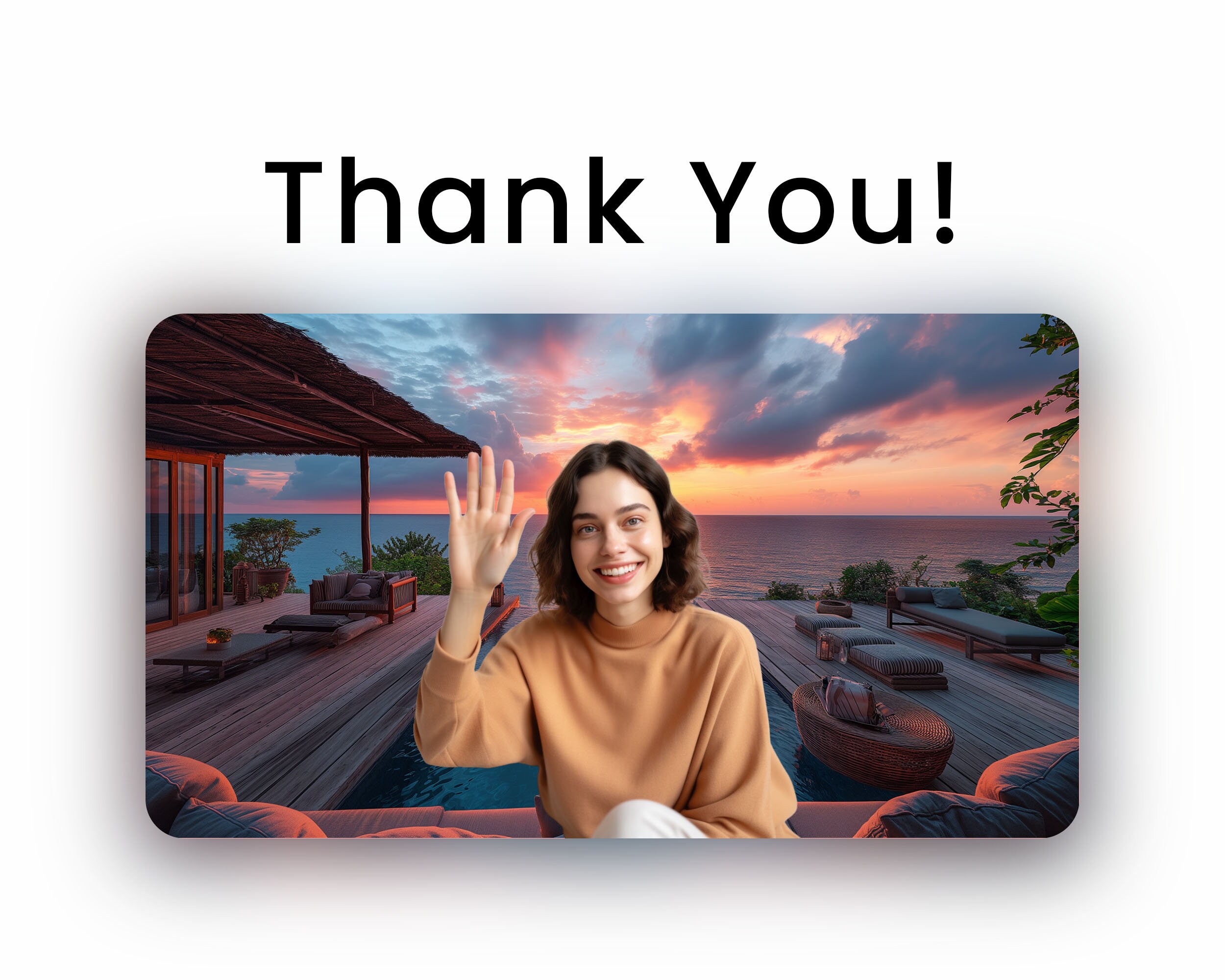 Realistic Virtual Background of Infinity Pool With Sunset in Bali ...