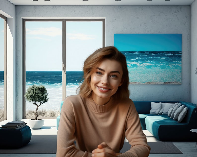 Sea View Living Room | Zoom Virtual Backgrounds | Microsoft Teams ...