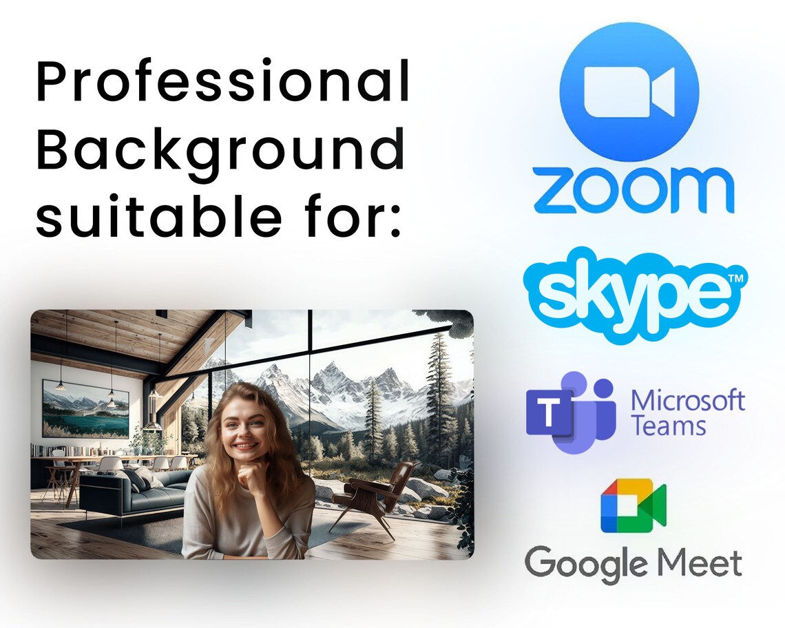 6 Pack | Cozy Cabin Chalet | Zoom Backgrounds | Mountains | Teams ...