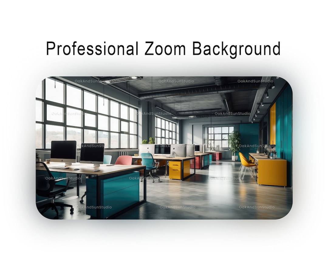 2 Backgrounds + 1 Gift | Virtual Background of Colorful Startup Office ...