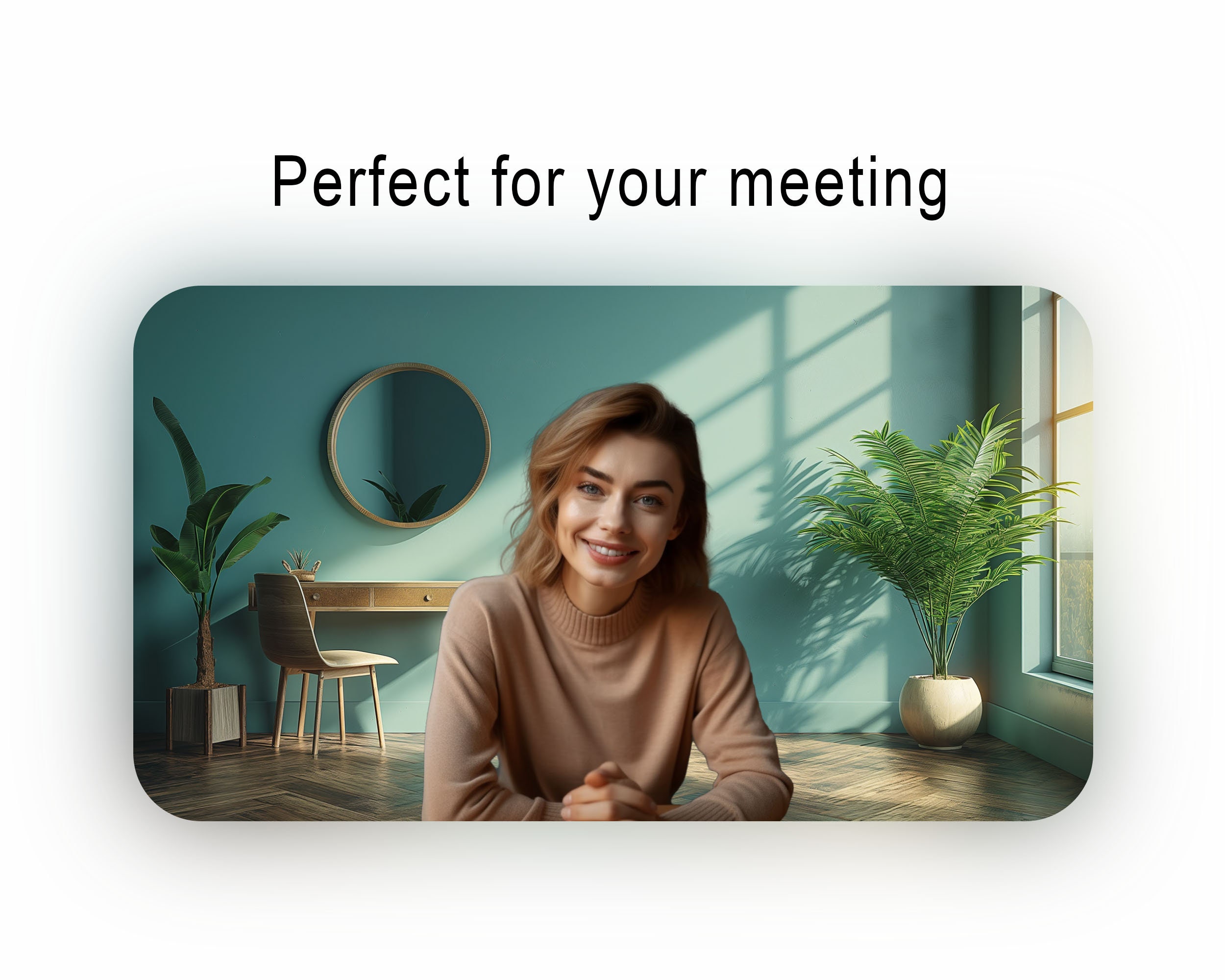 Realistic Virtual Background of Vanity Table in a Green Room With ...