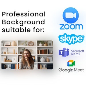 Zoom Background Bookshelf | White Bookshelf With Books and Souvenirs ...