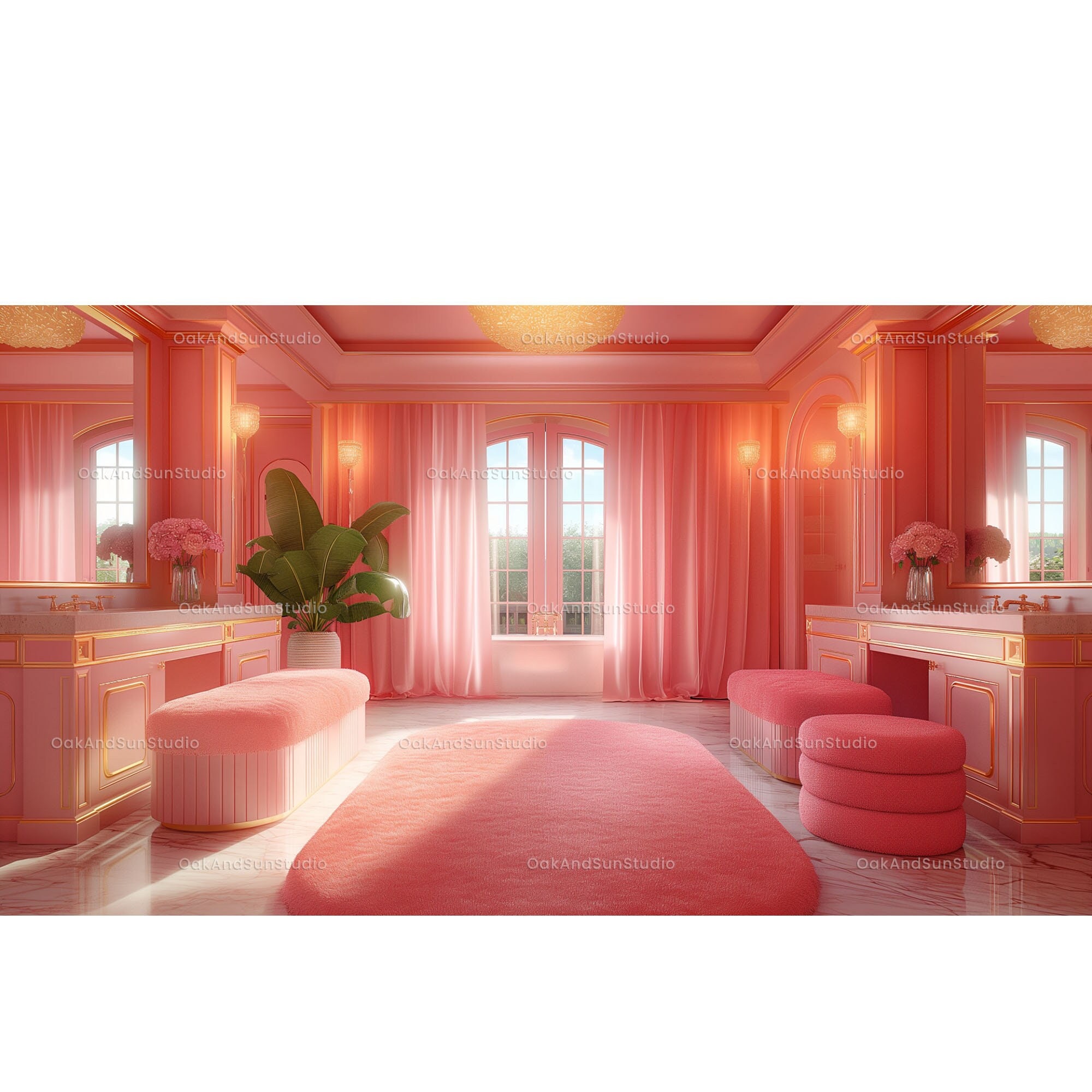 Barbie Pink Virtual Background of Dressing Room | Suitable for Zoom ...