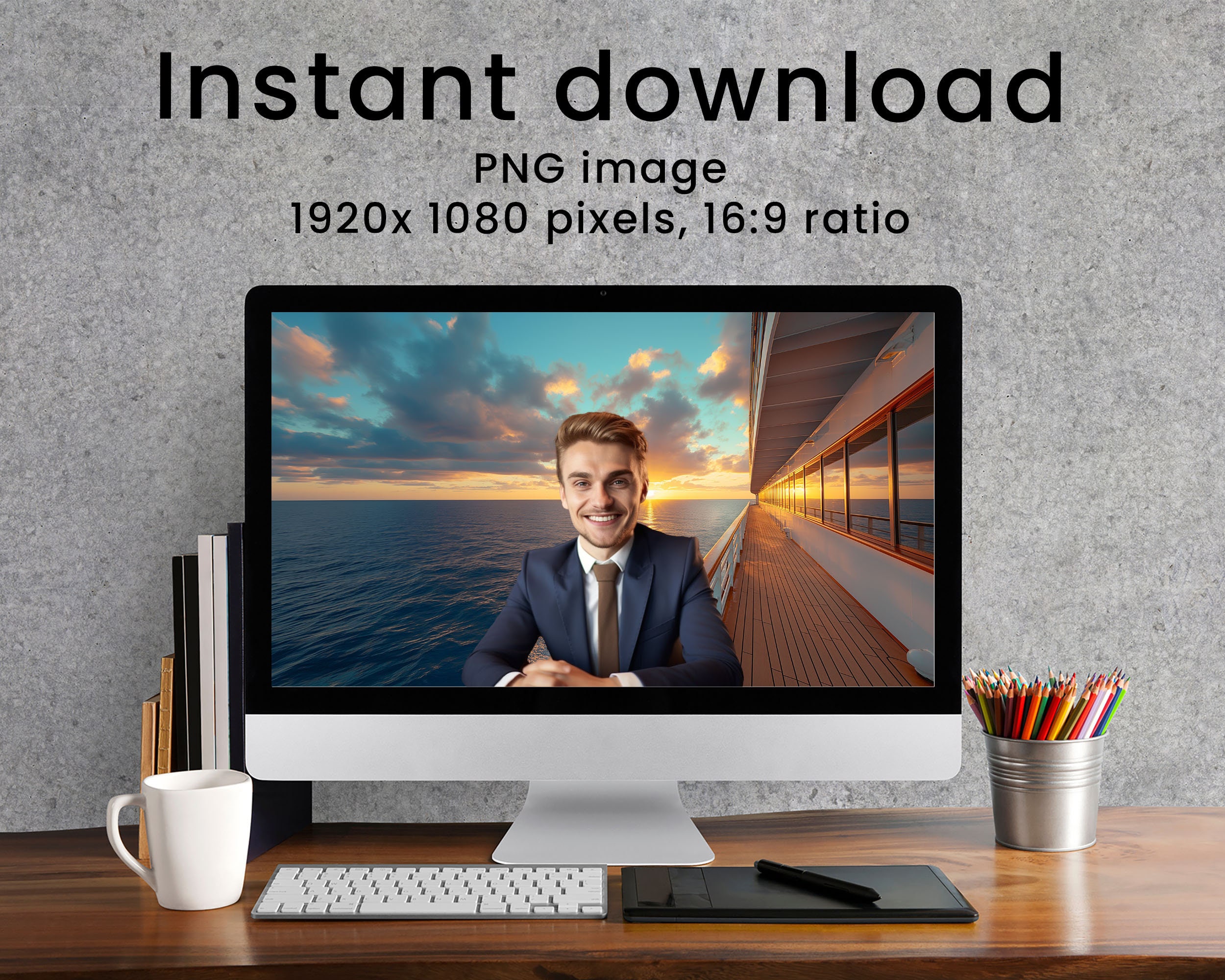 Zoom Background | Deck of Cruise Ship in the Ocean | Zoom Virtual ...