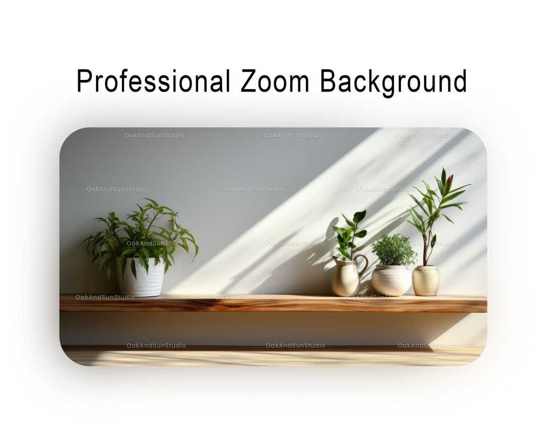Realistic Virtual Background of Minimalistic White Wall With Plants in ...