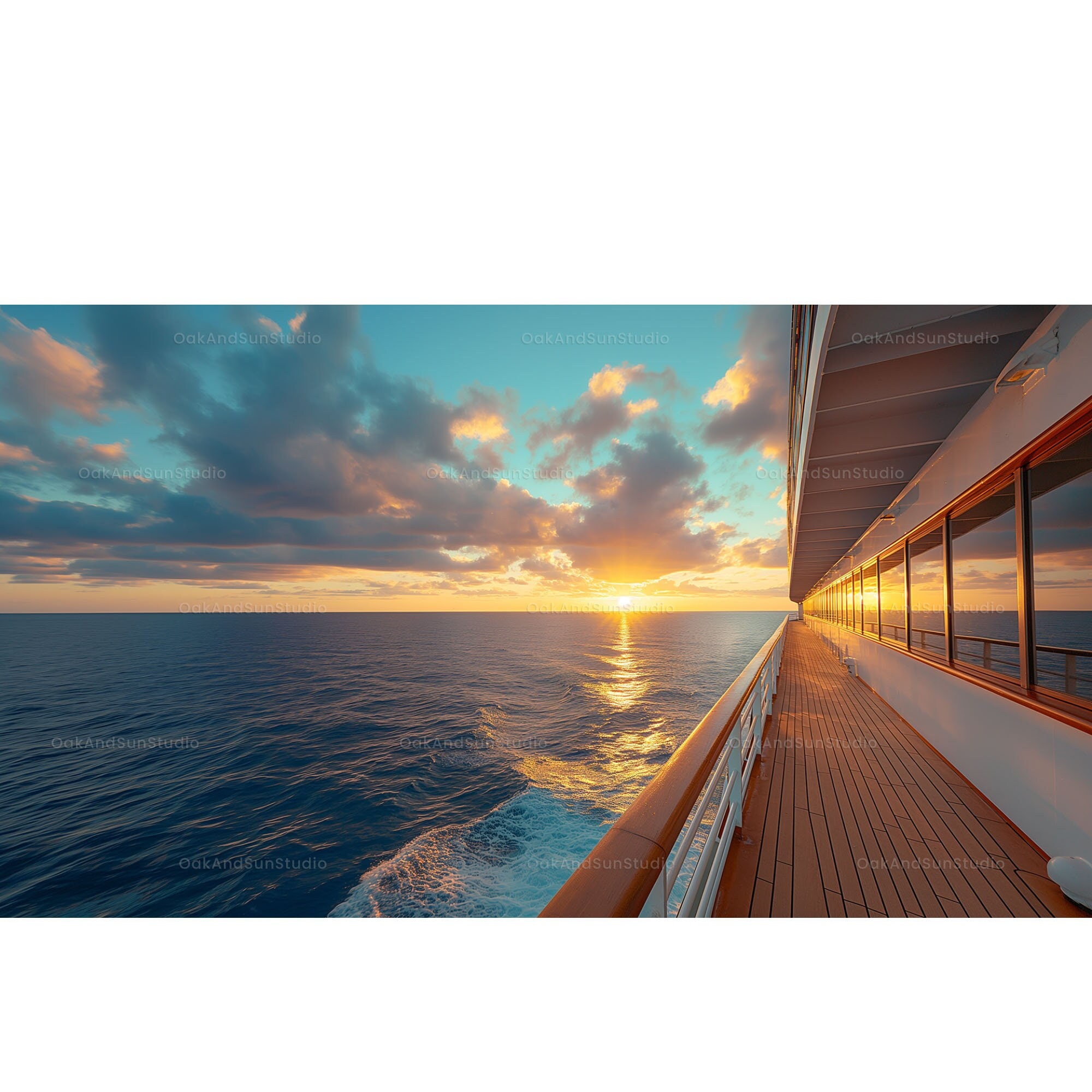 Zoom Background | Deck of Cruise Ship in the Ocean | Zoom Virtual ...