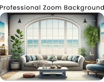 Sea View Office Zoom Virtual Backgrounds Microsoft Teams - Etsy