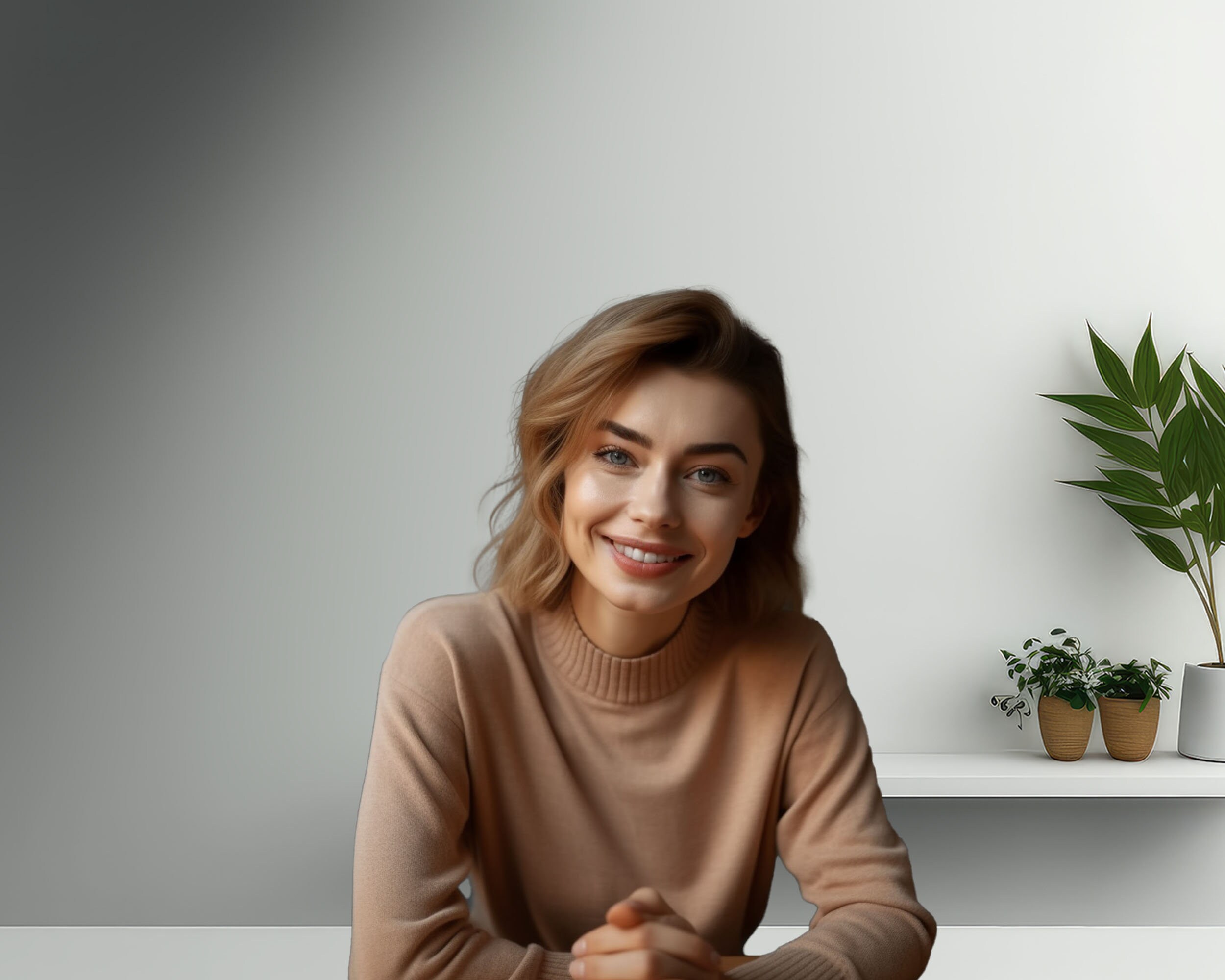 Realistic Virtual Background of Minimalistic Wall With a Plant ...