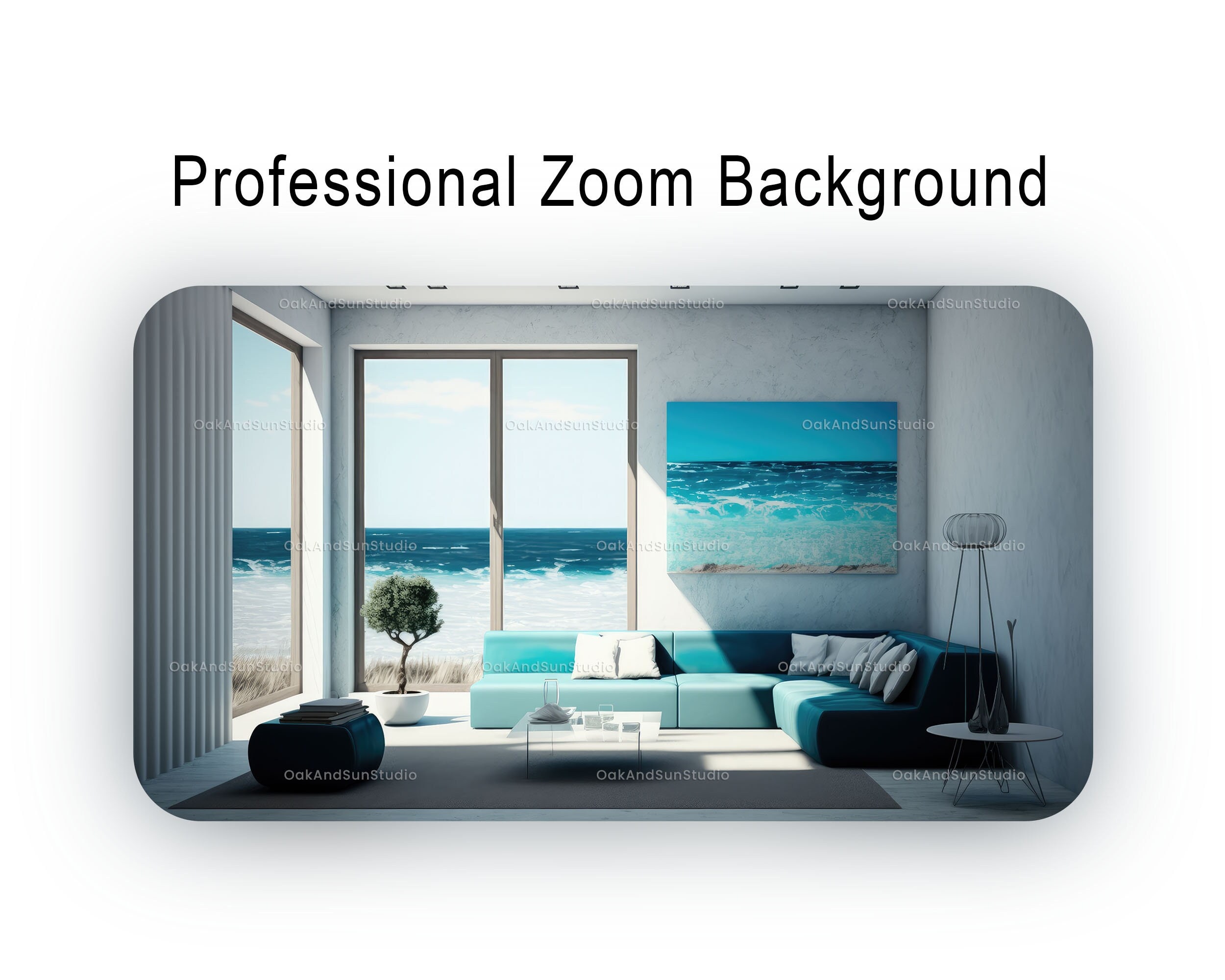 Sea View Living Room | Zoom Virtual Backgrounds | Microsoft Teams ...