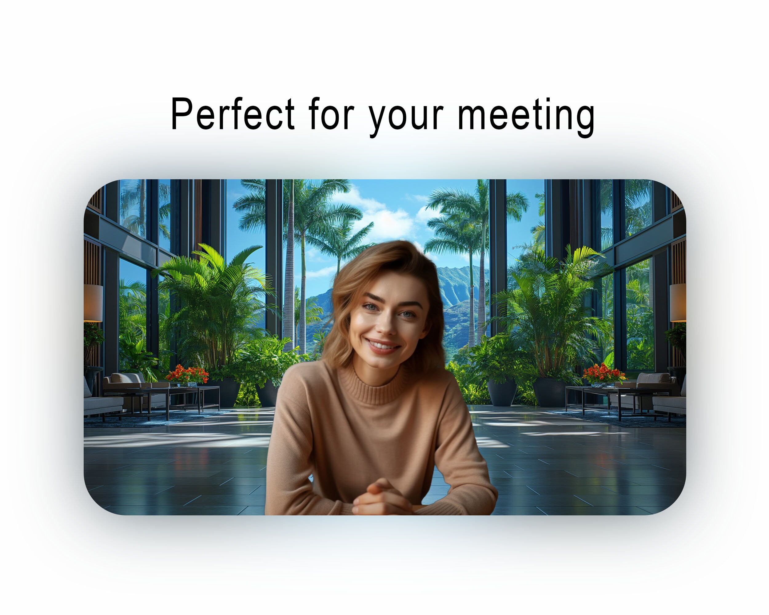 Realistic Virtual Background of Green Space in Bali With a Mountains ...