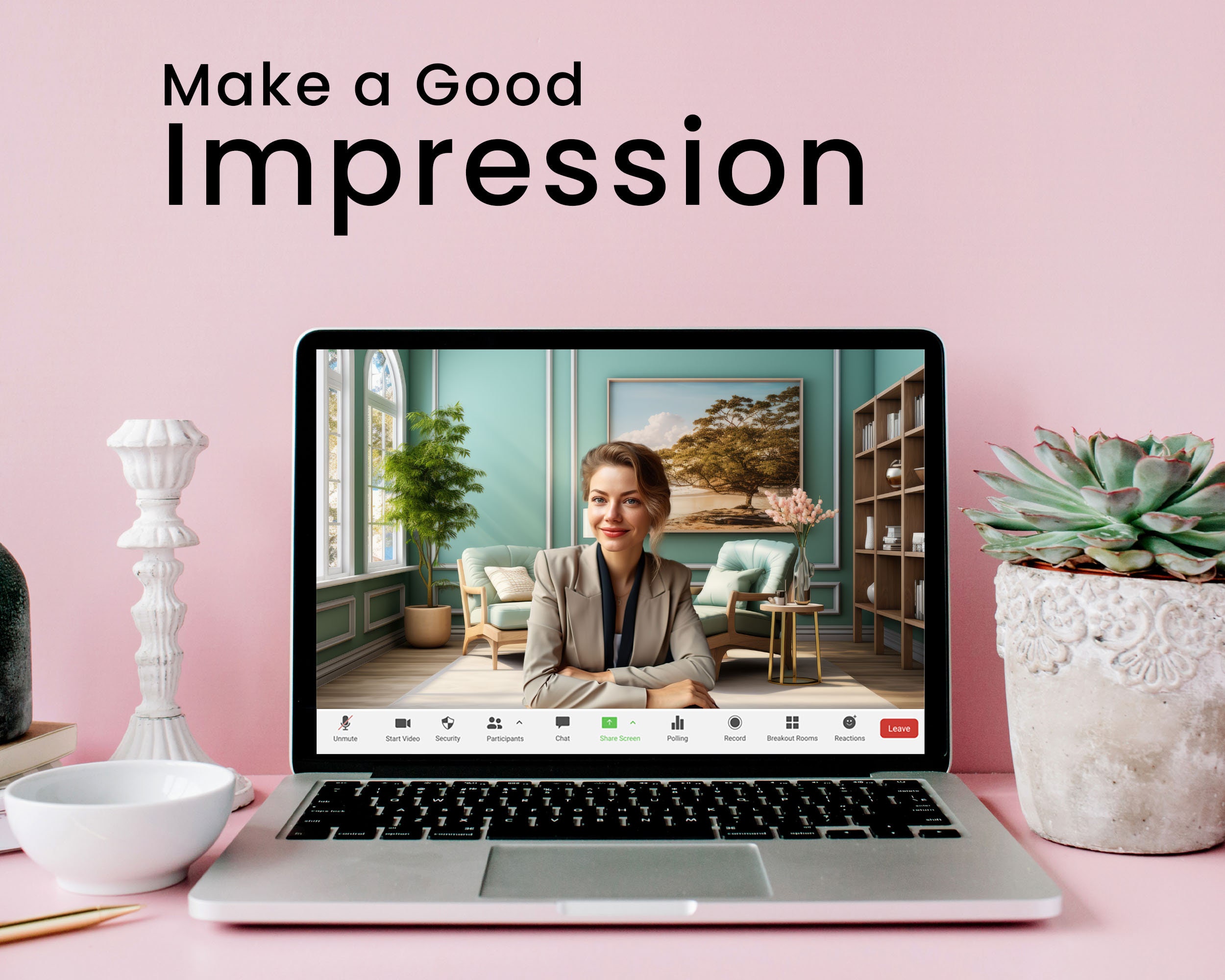 Realistic Virtual Background With a Psychotherapist Room View Suitable ...