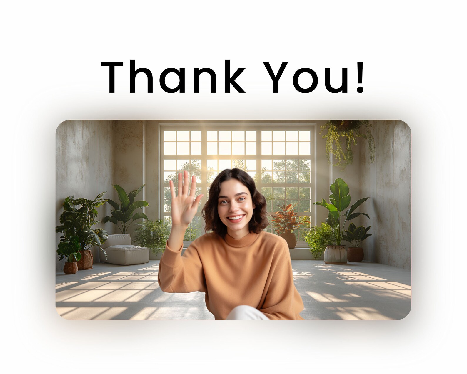 Realistic Virtual Background of French Style Divided Window With Plants ...