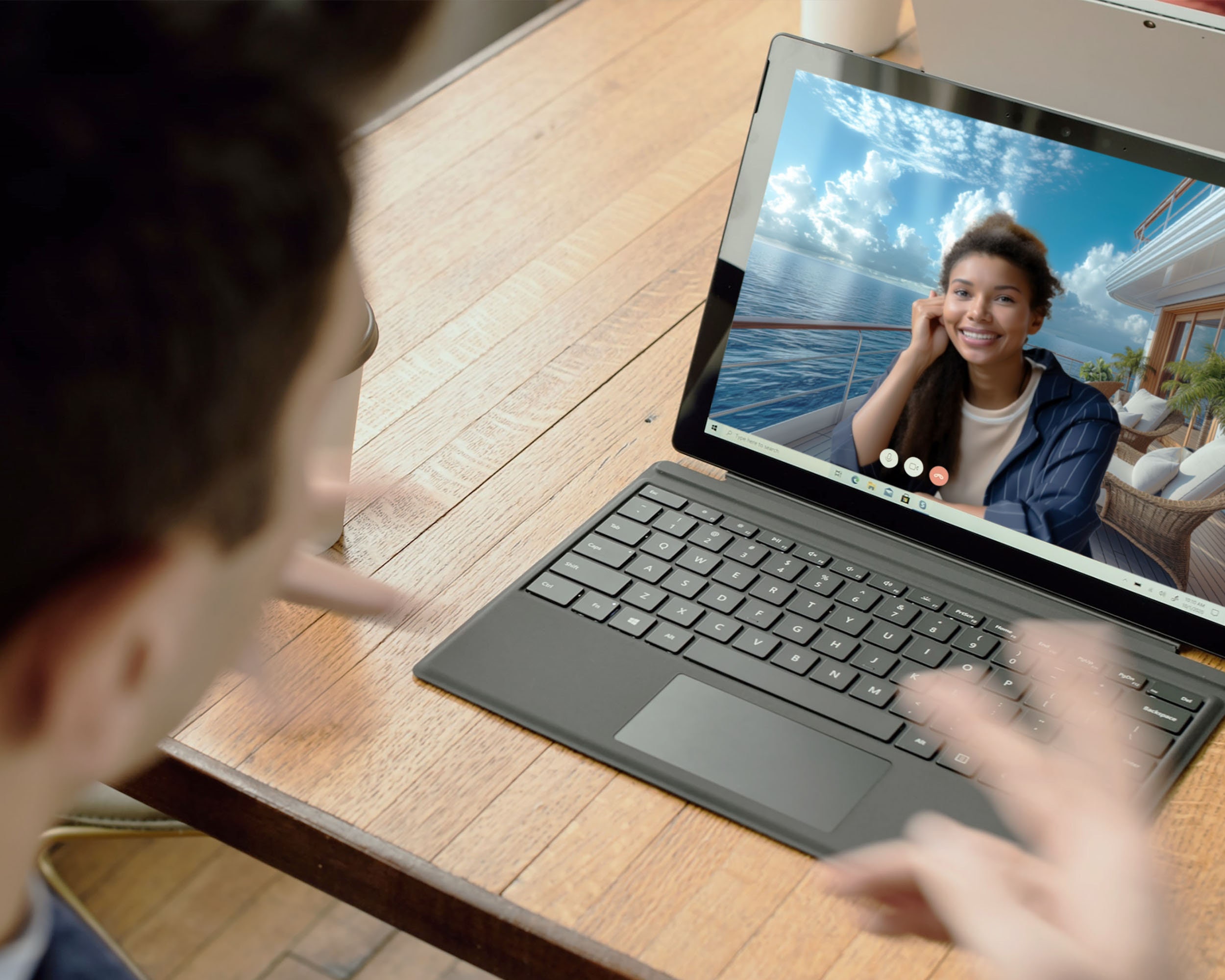 Zoom Background | Deck of Cruise Ship in the Ocean | Zoom Virtual ...