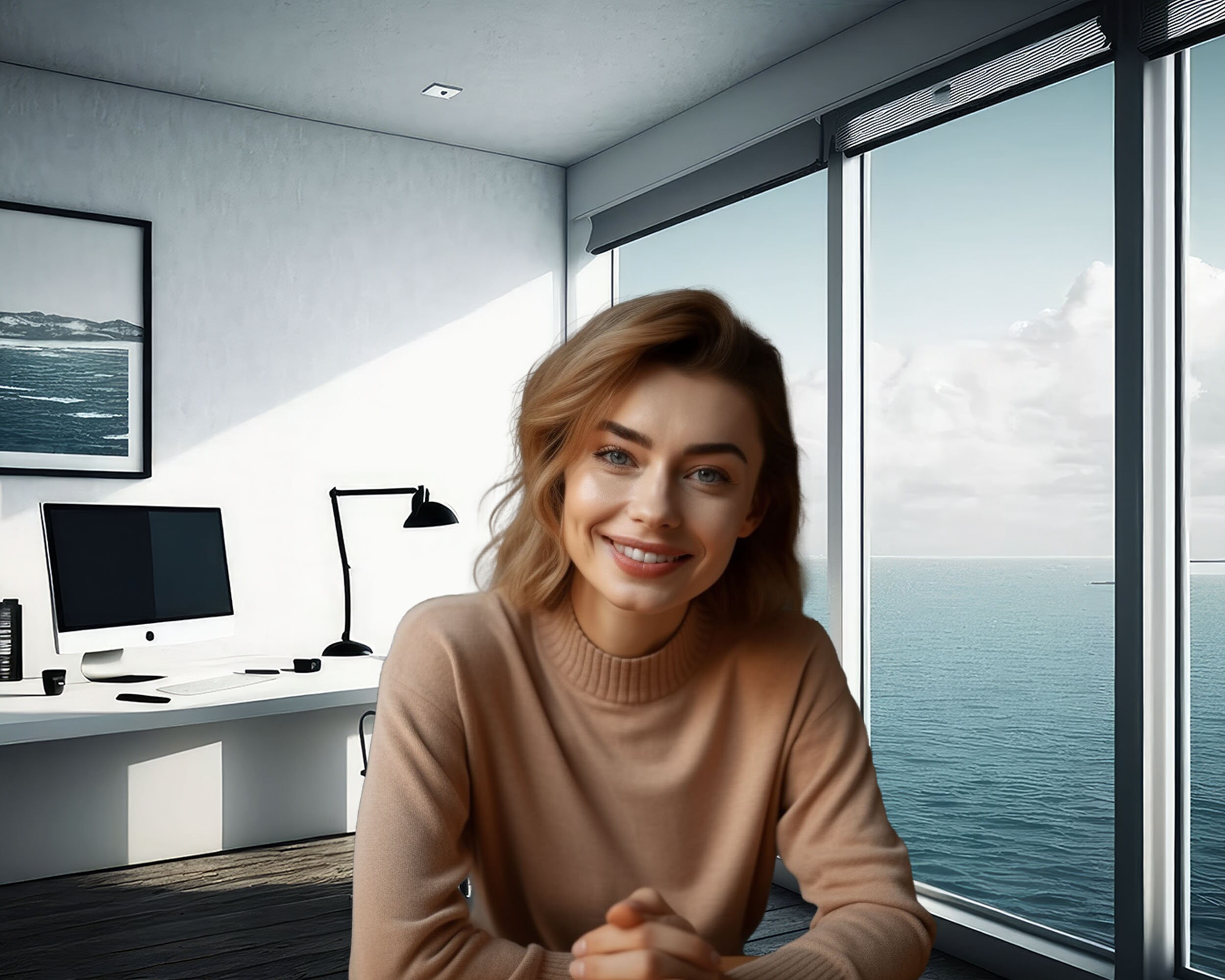 Sea View Office | Zoom Virtual Backgrounds | Microsoft Teams | Facebook ...