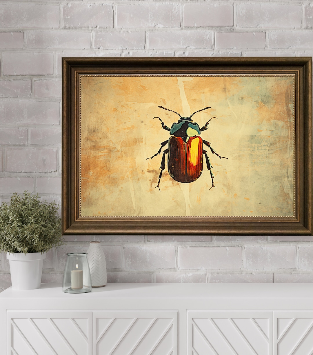 Vintage Printable Insect Print, Beetle Wall Art, Dark Academia, Beetle ...