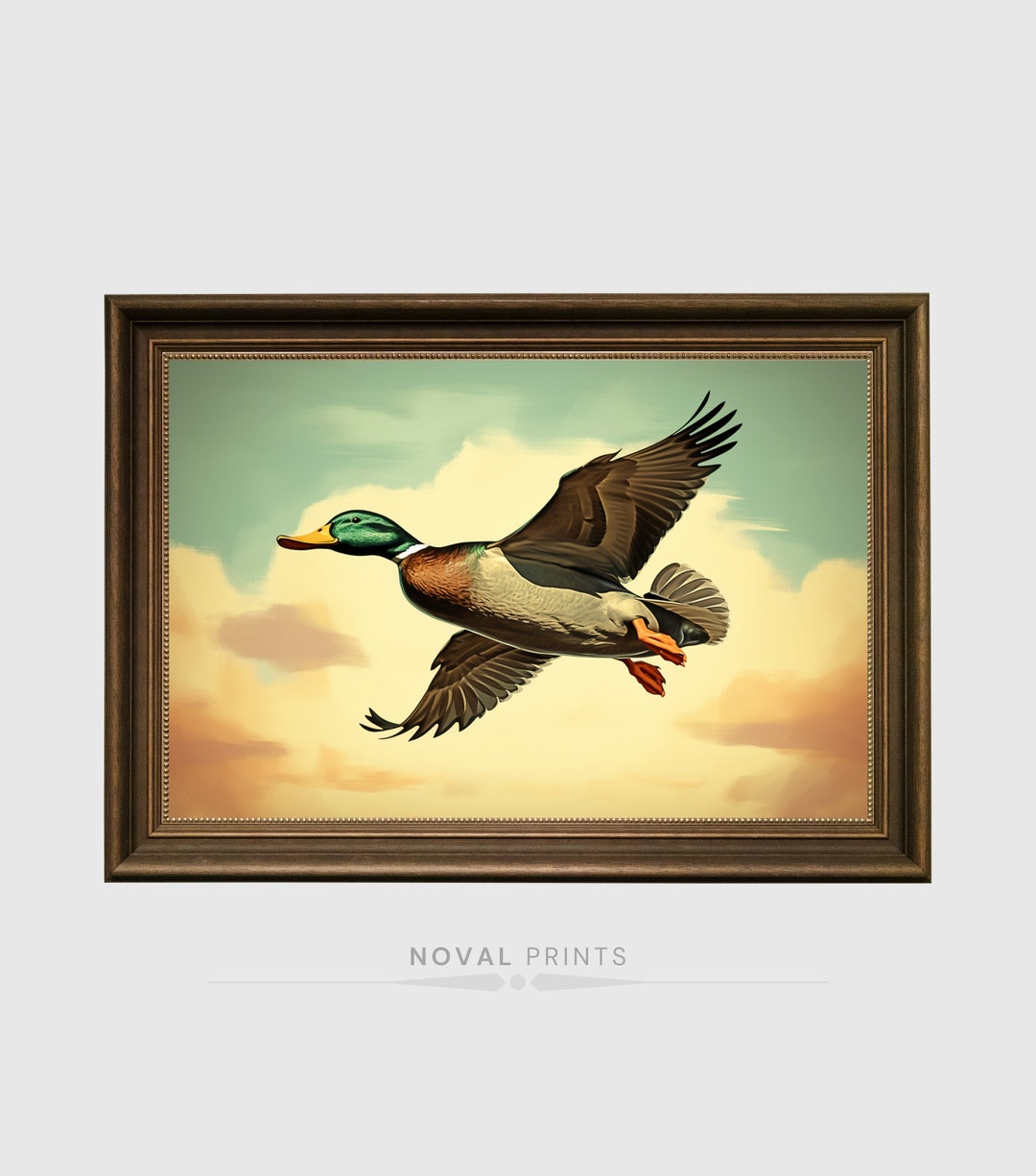 Flying Duck Wall Art, Printable Duck Art, Duck Watercolour Painting ...