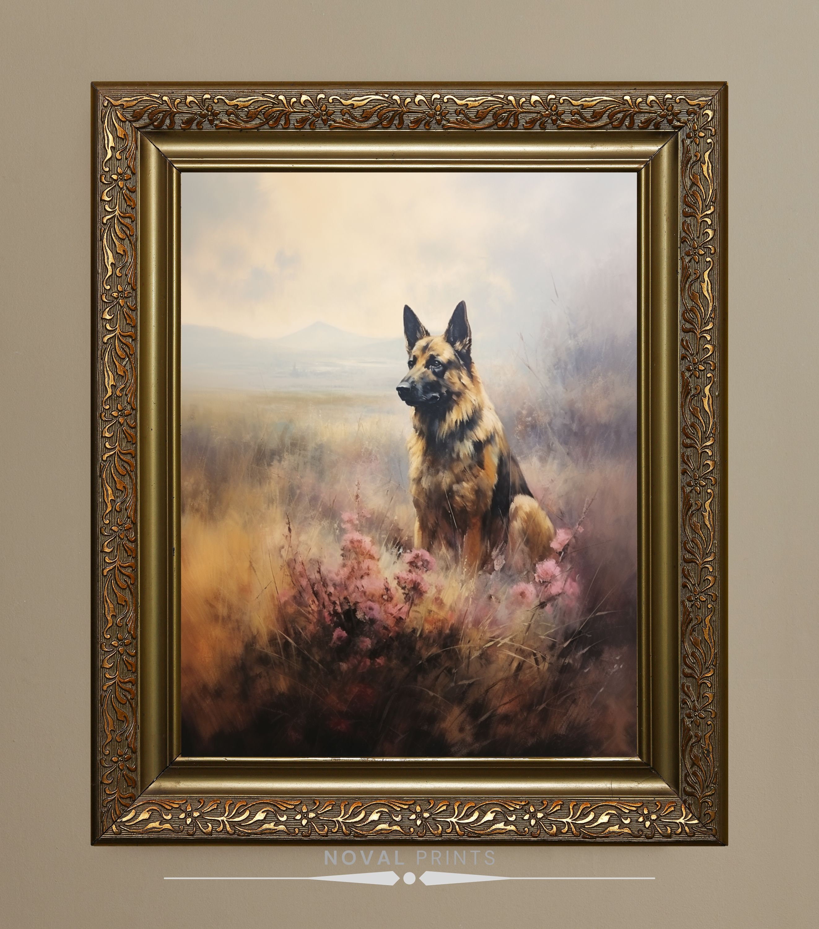 German Shepherd Art Print, Gift for Dog Lover, Dog Breed Art Painting ...