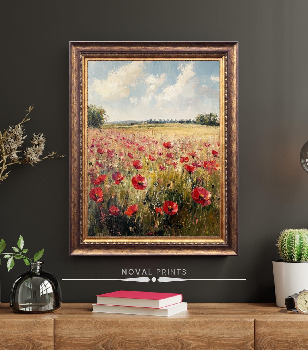 Flower Field, Cottagecore Art Print, Impressionist Painting Poster ...