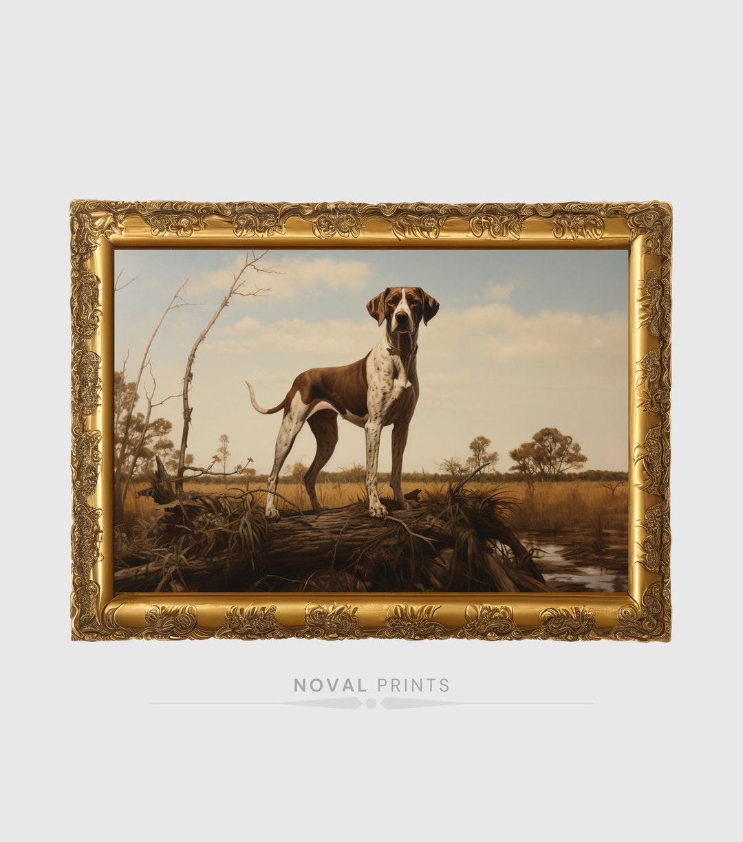 Hunting Dog Wall Art, Digital Printable Dog Print, Vintage Dog Art ...