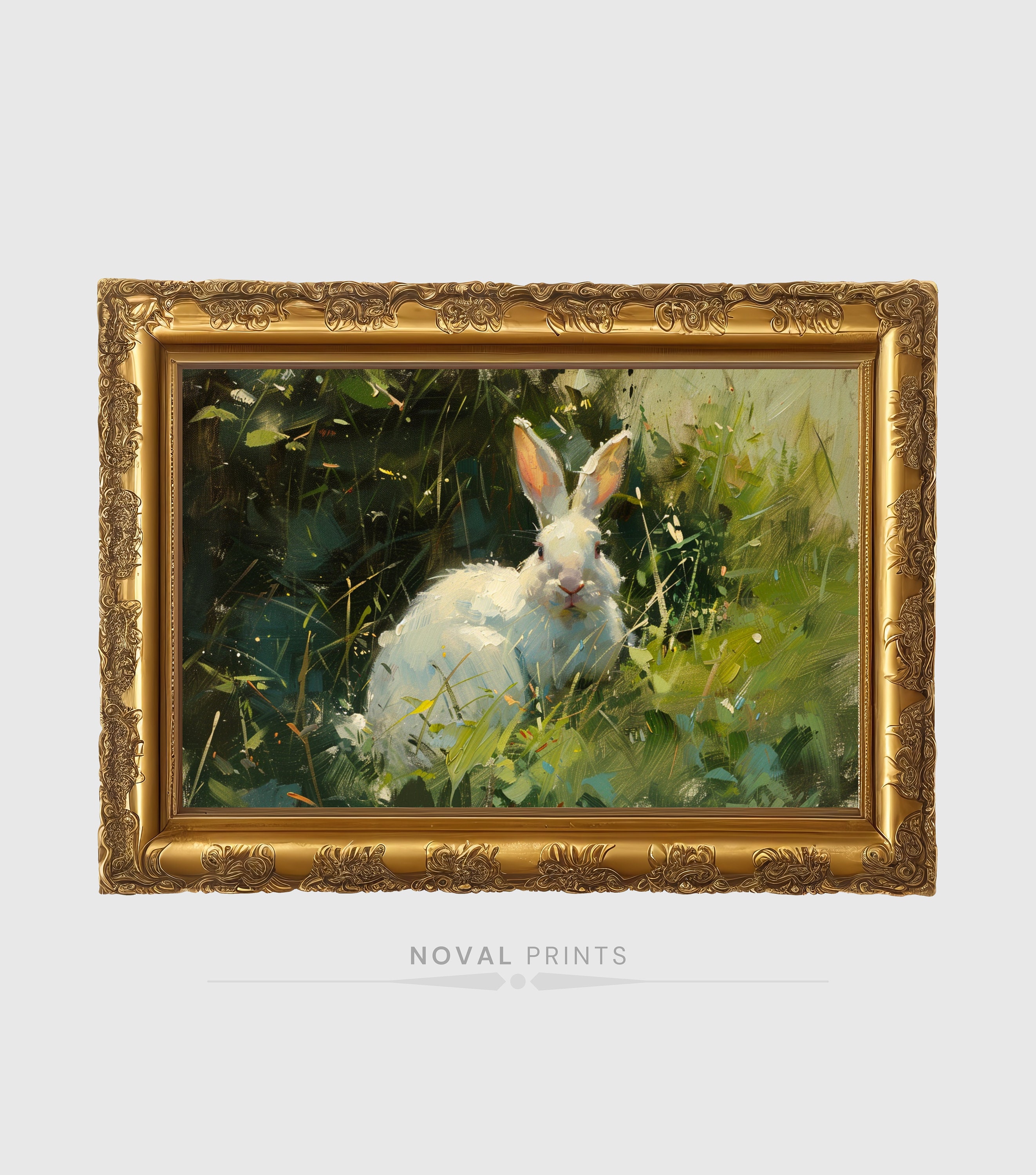 White Rabbit Landscape Rustic Fall Country Landscape Printable Vintage ...