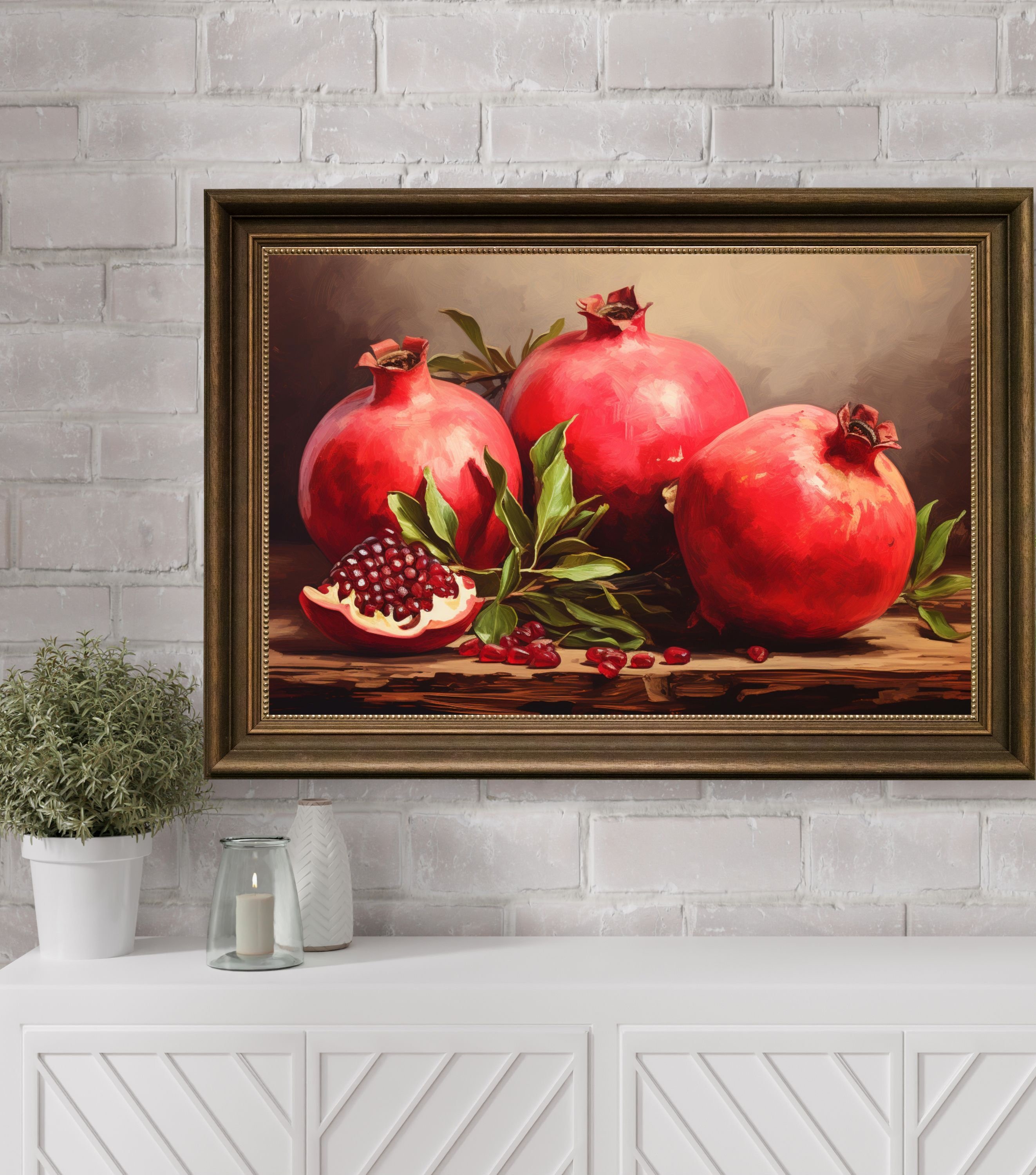 Pomegranate Painting Fruit Original Oil Art Pomegranate - Etsy