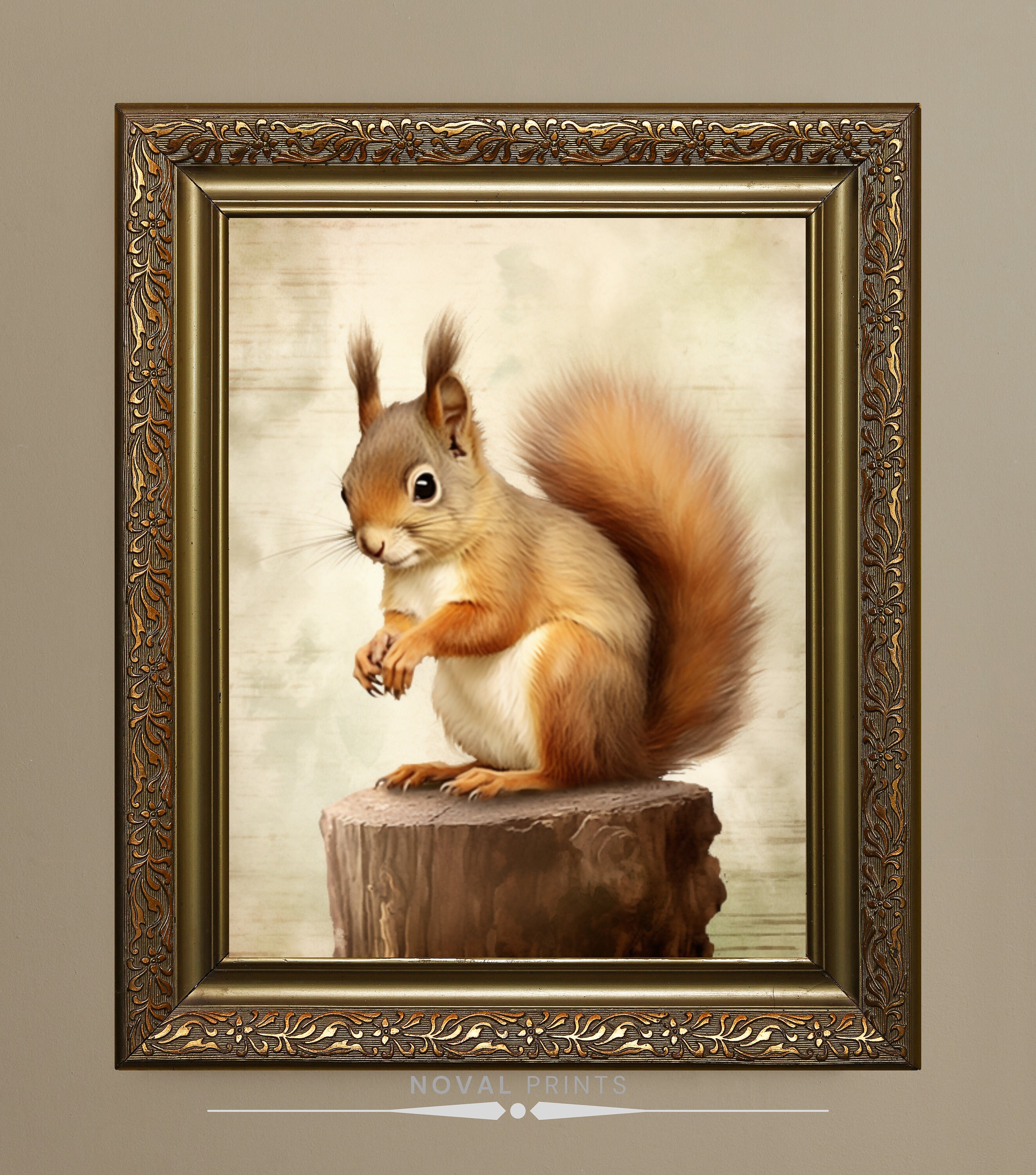 Squirrel Wall Print, Woodland Animal Wall Art, Squirrel Photo, Red ...