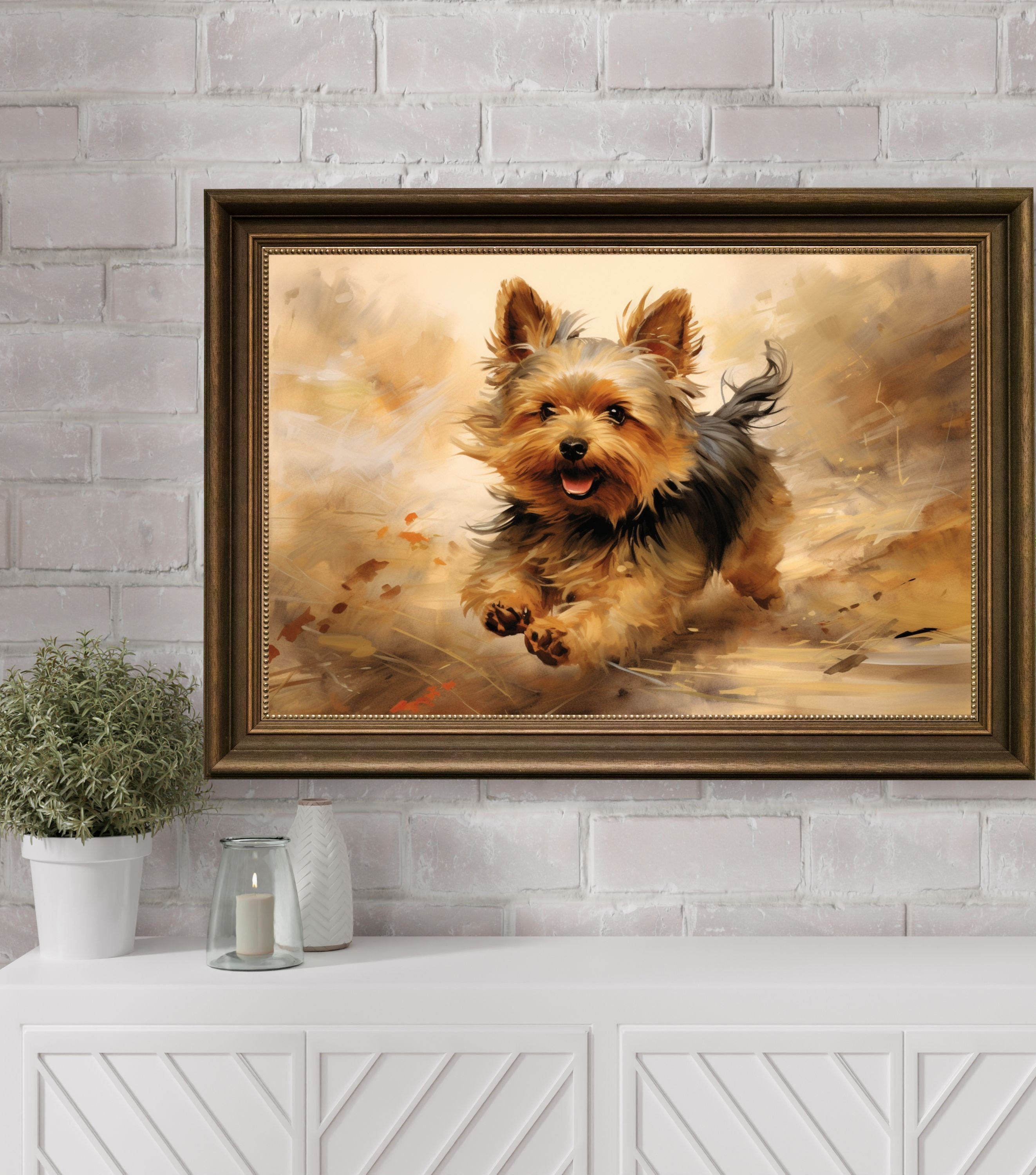 Yorkshire Terrier Dog Wall Art, Watercolor Yorkie Painting, Dog Home ...